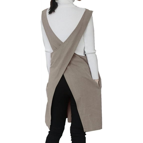 Cotton Linen Japanese Apron Halter Cross Back Banda X Shape Aprons Two ...