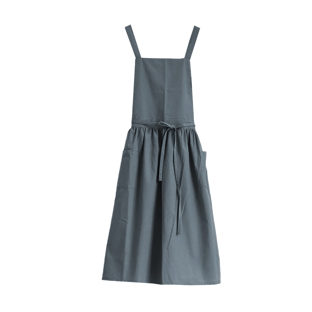 Cotton Linen Kitchen Apron With Large Pocket, Breathable and Waterproof ...