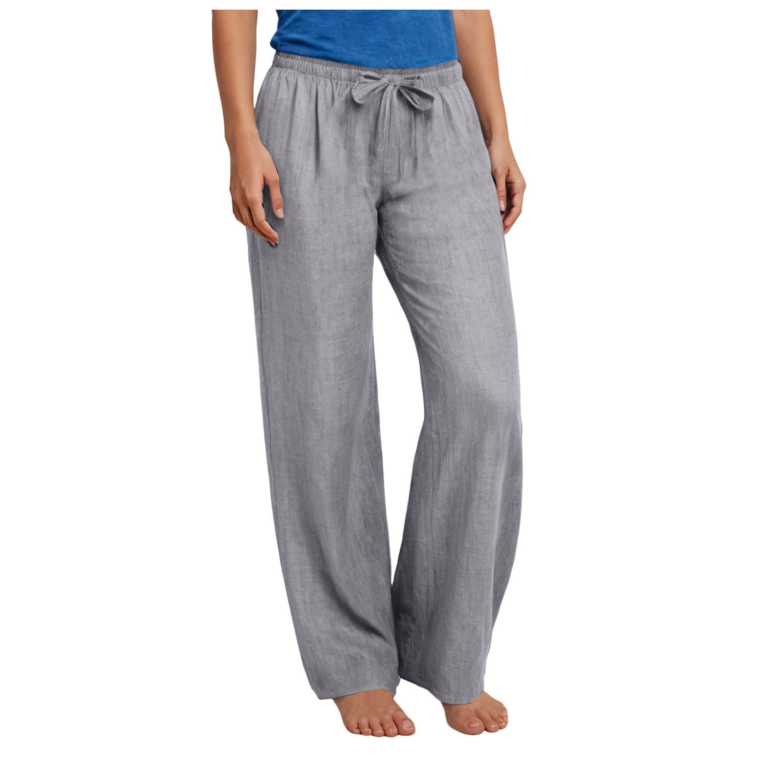 Cotton Linen Pants for Girls Summer Lightweight Wide Leg Flowy Trousers ...