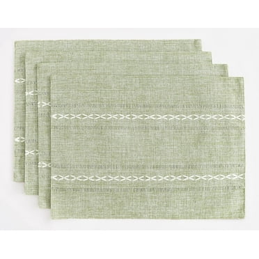Cotton Placemats Woven Fabric for Dining Room Rectangle 14''x20''| Heat ...
