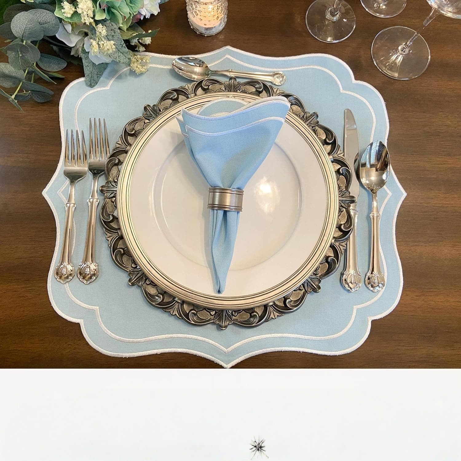 Cotton Linen Placemats Set of 4 - Double Layered, Machine Washable ...