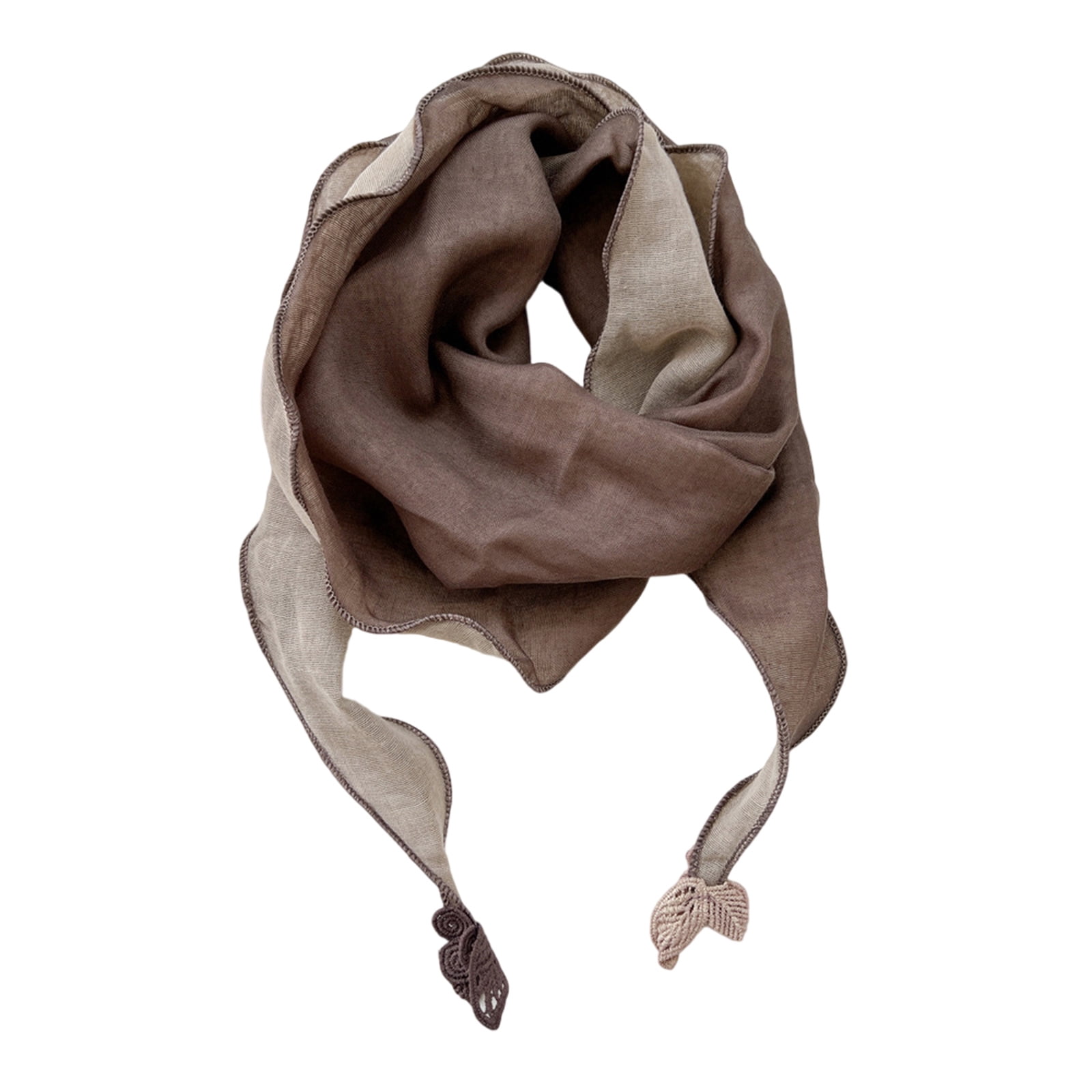 Cotton Linen Scarf Bandana Women's Winter Headwear Double Layer Warmth ...