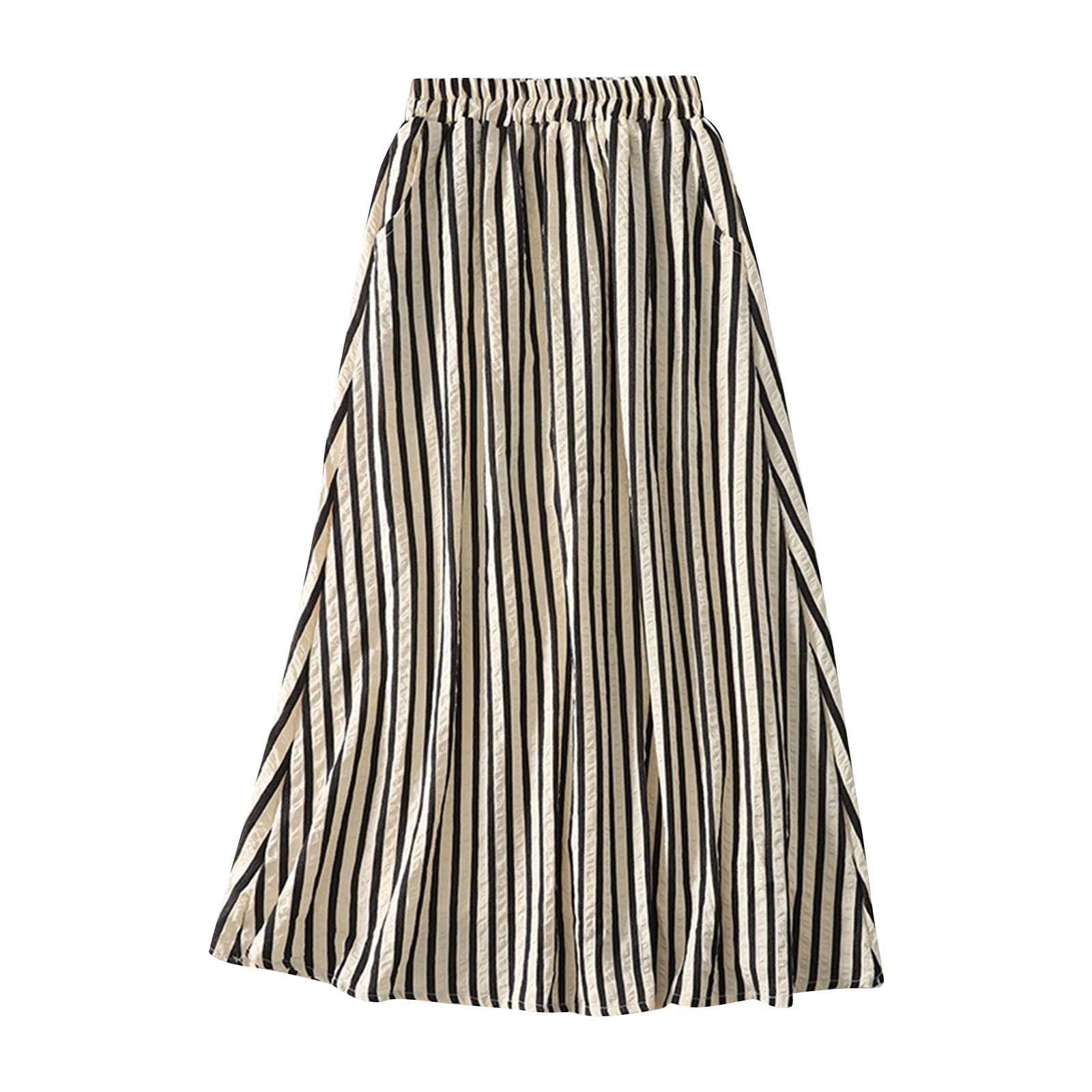 Cotton Linen Skirts for Women Retro Literary Style Flowty Maxi Skirts ...