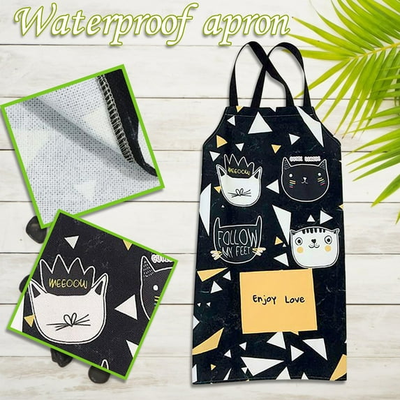 Cotton Linen Sleeveless Apron Kitchen Cooking Bib with Adjustable Neck ...