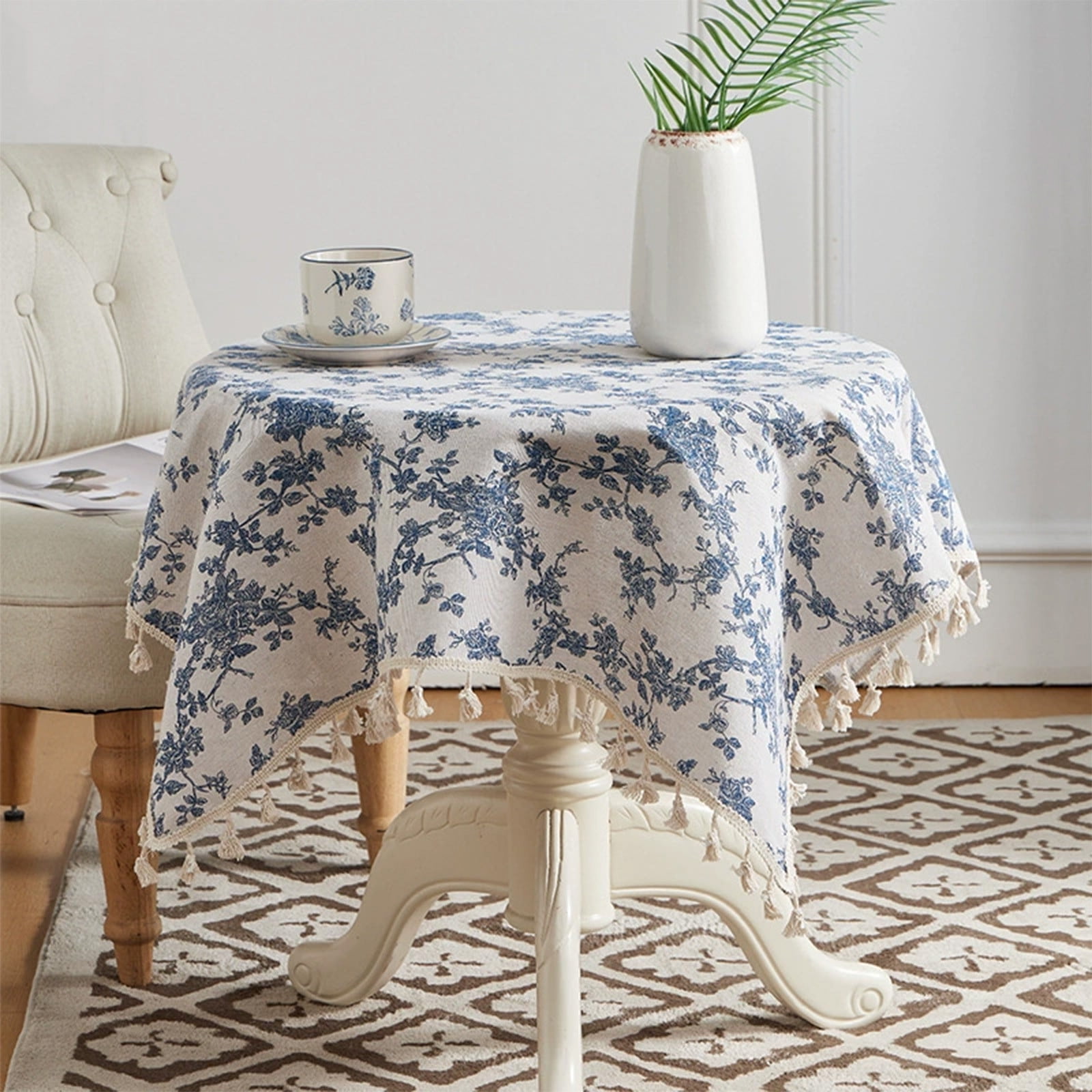 Cotton Linen Small Floral Tablecloth, Heat Insulating Coffee Table ...