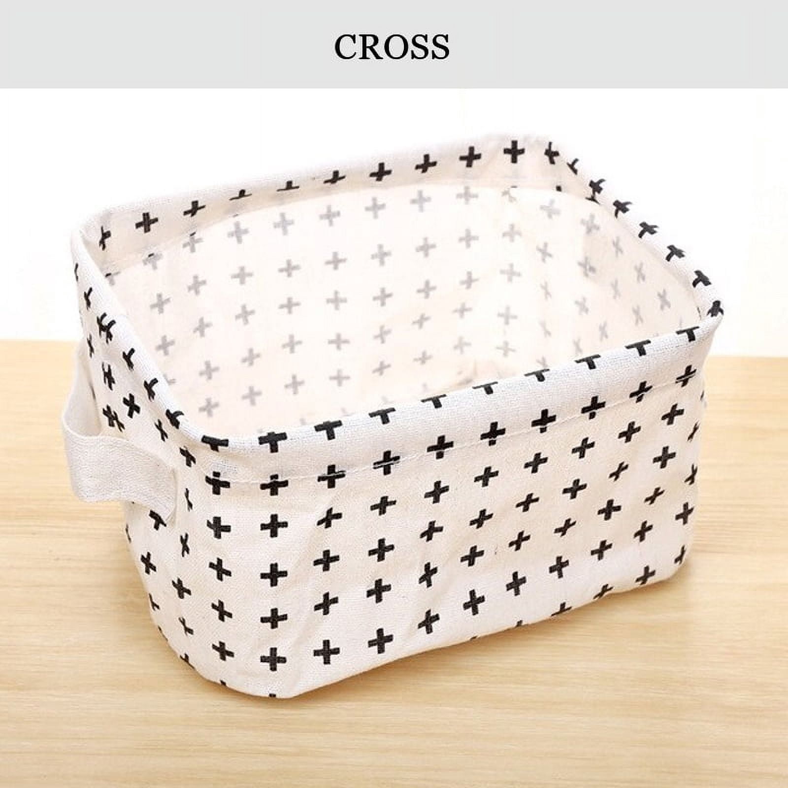 Cotton Linen Small Storage Box Cloth Toys Make Up Multipurpose Foldable ...