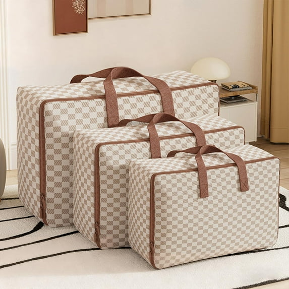 Cotton Linen Storage Bag, Large Capacity Quilt Organizer, Foldable ...