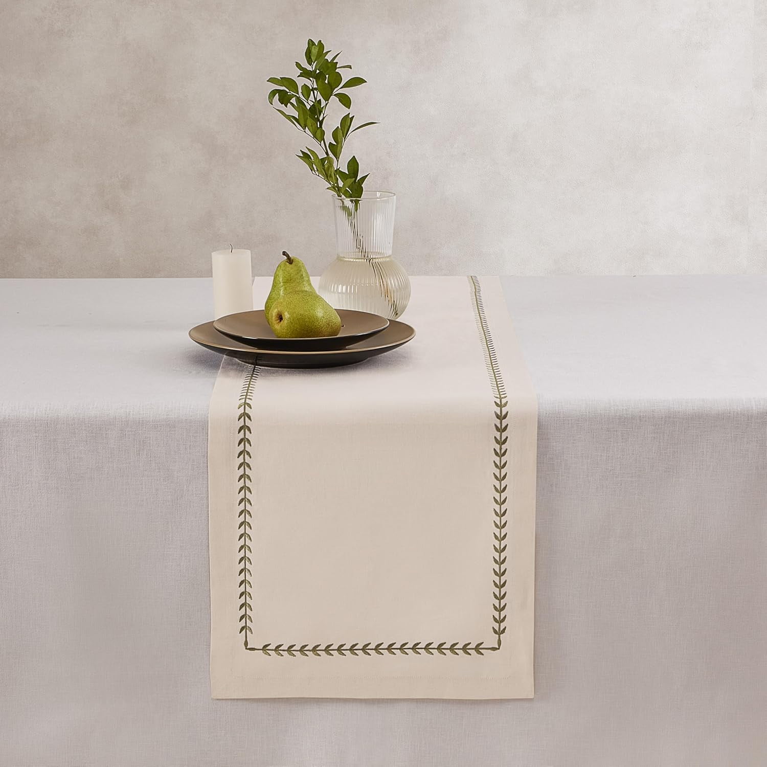 Cotton Linen Table Runner 36 Inches Spring, Easter Beige Table Runner ...