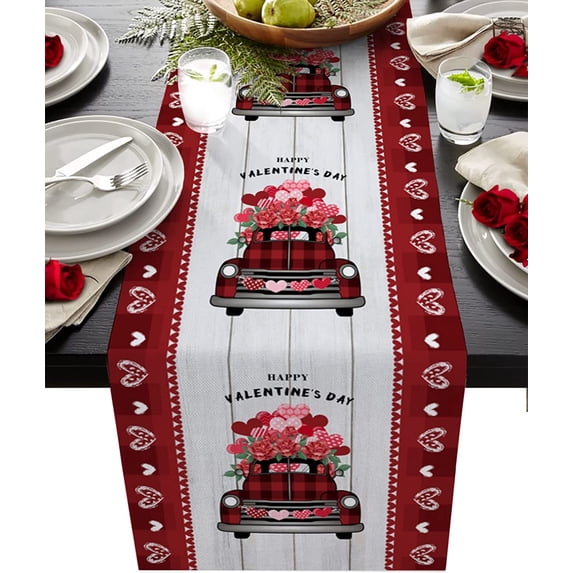 Cotton Linen Table Runner Easter Egg Bunny Ears Carrot Dresser Scarves ...