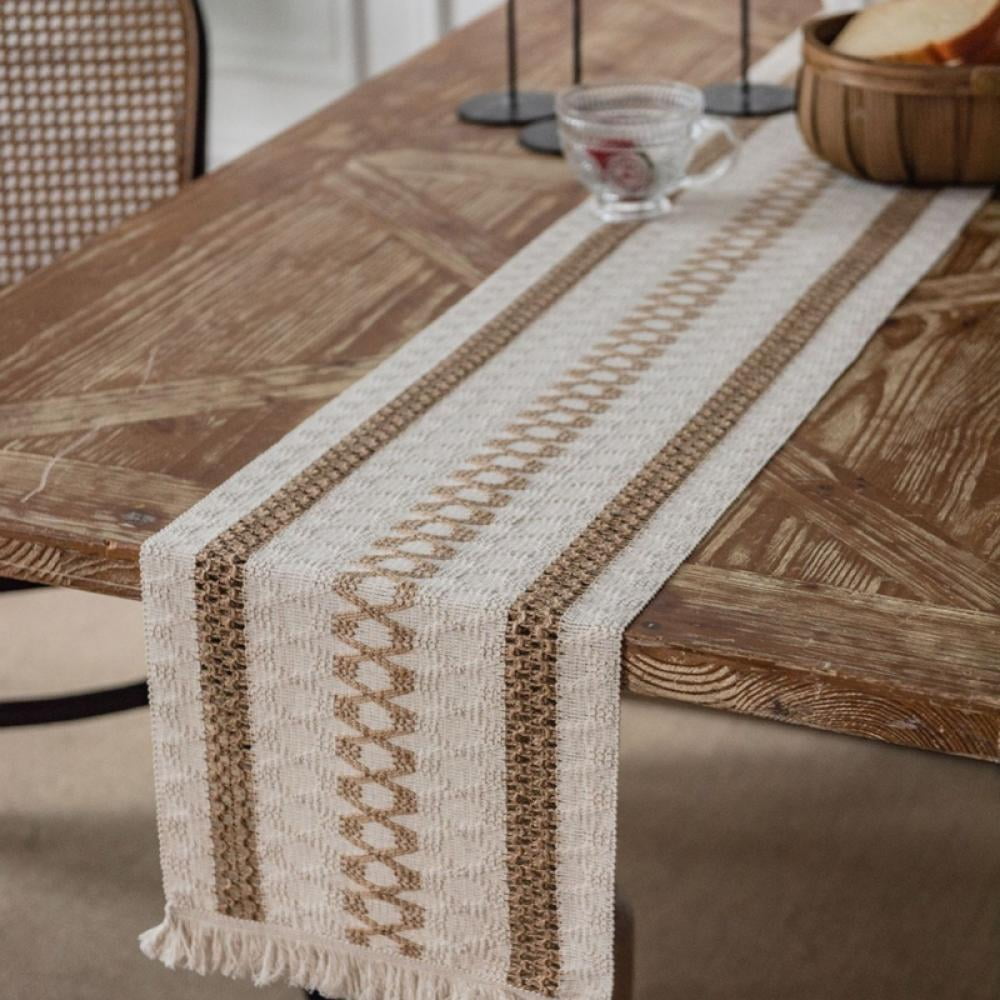 Cotton Linen Table Runners 5 Sizes Farmhouse Burlap Table Runner, Jute ...