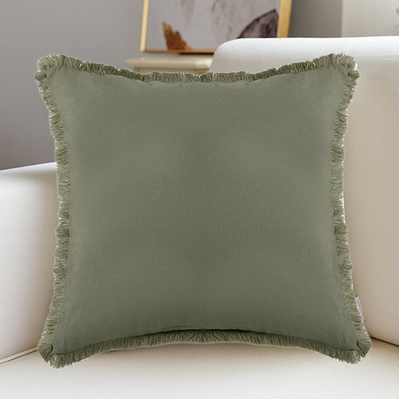 Cotton Linen Throw Pillow Cover 17x17 Inch Square Decorative Cushion ...