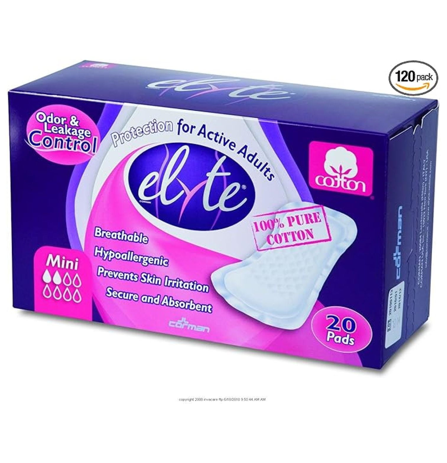 Cotton Liners for Incontinence, Mini 120 Count - Natural Cotton Pads ...