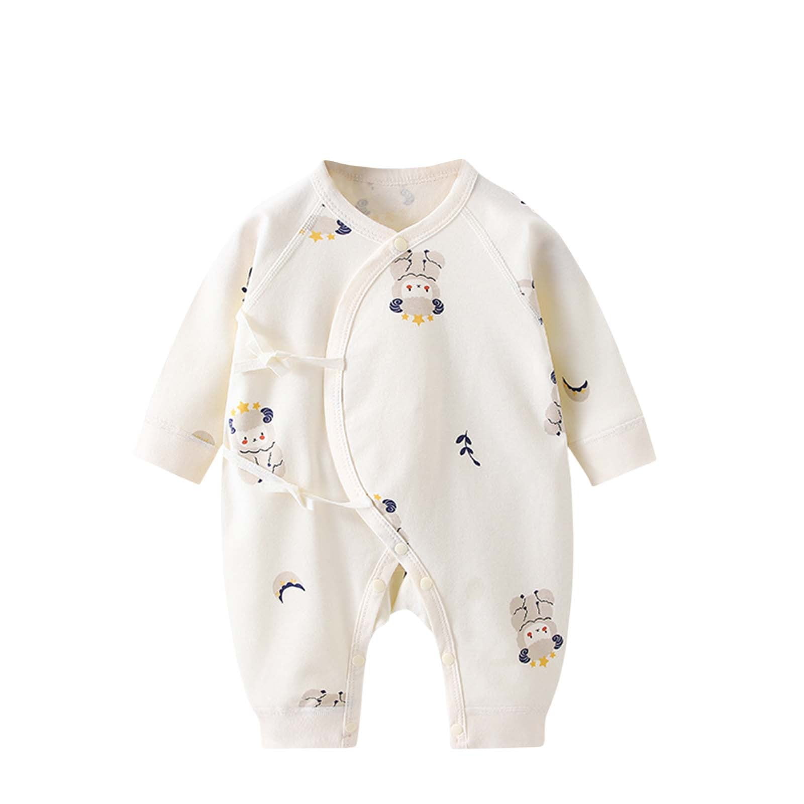 XUNKUSGA Cotton Long Sleeve Baby Romper Unisex Newborn Floral Round ...
