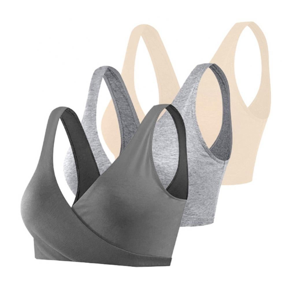 Cotton Maternity Nursing Sleep Bra Bralette Breastfeeding Lounge Bras ...