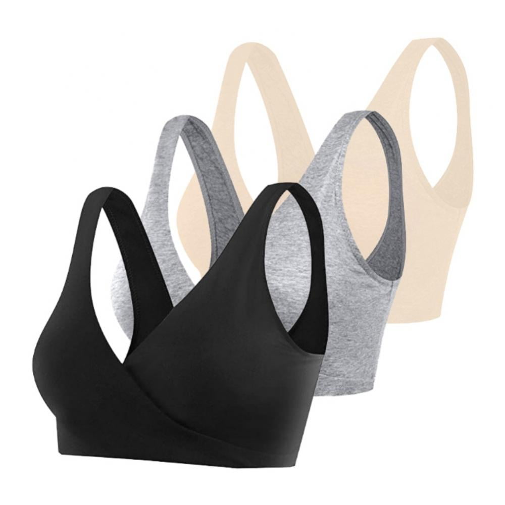 Cotton Maternity Nursing Sleep Bra Bralette Breastfeeding Lounge Bras ...