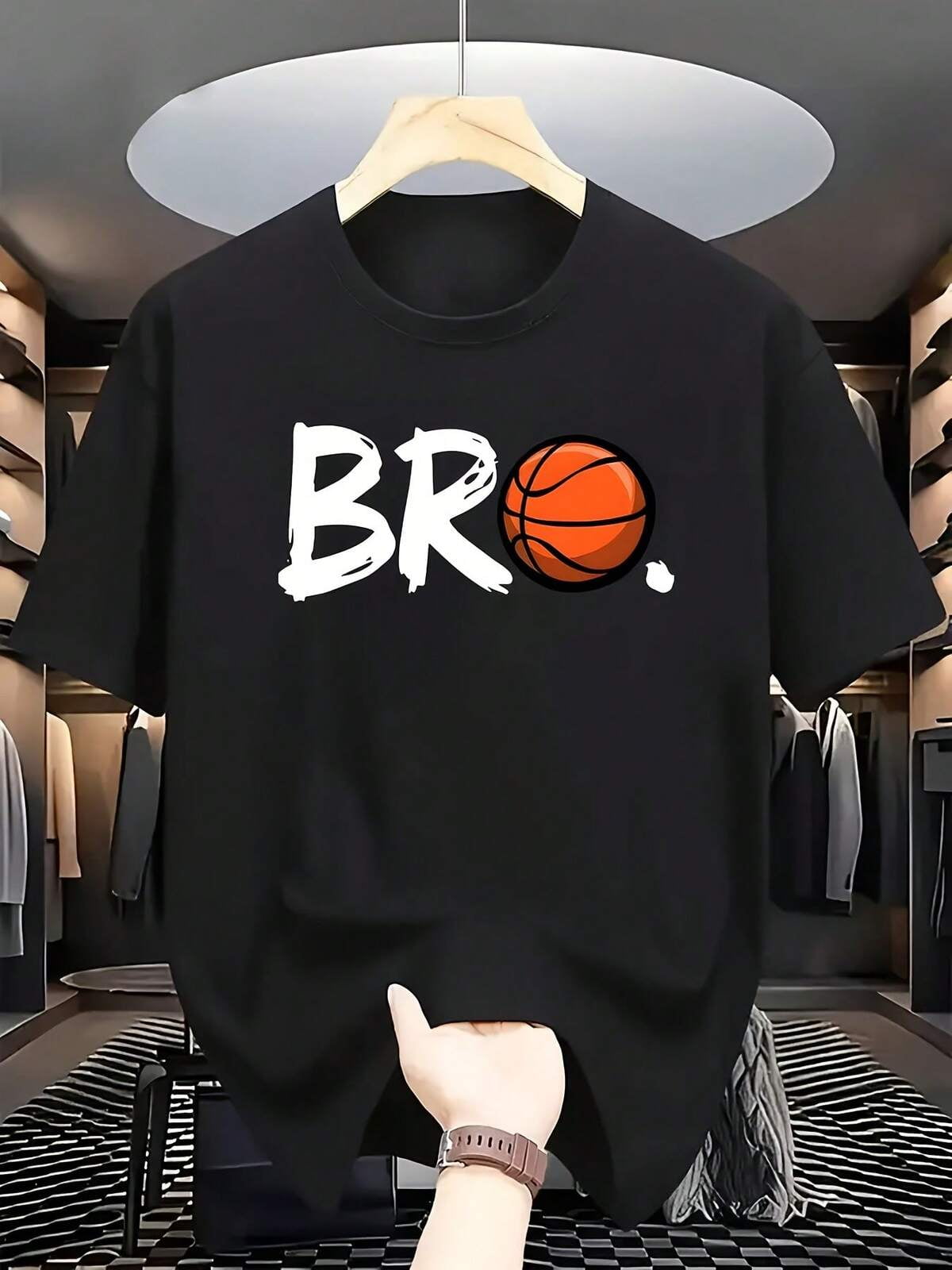 Cotton Men's Casual Summer Basketball Graphic T-Shirt 1pc Regular Fit ...