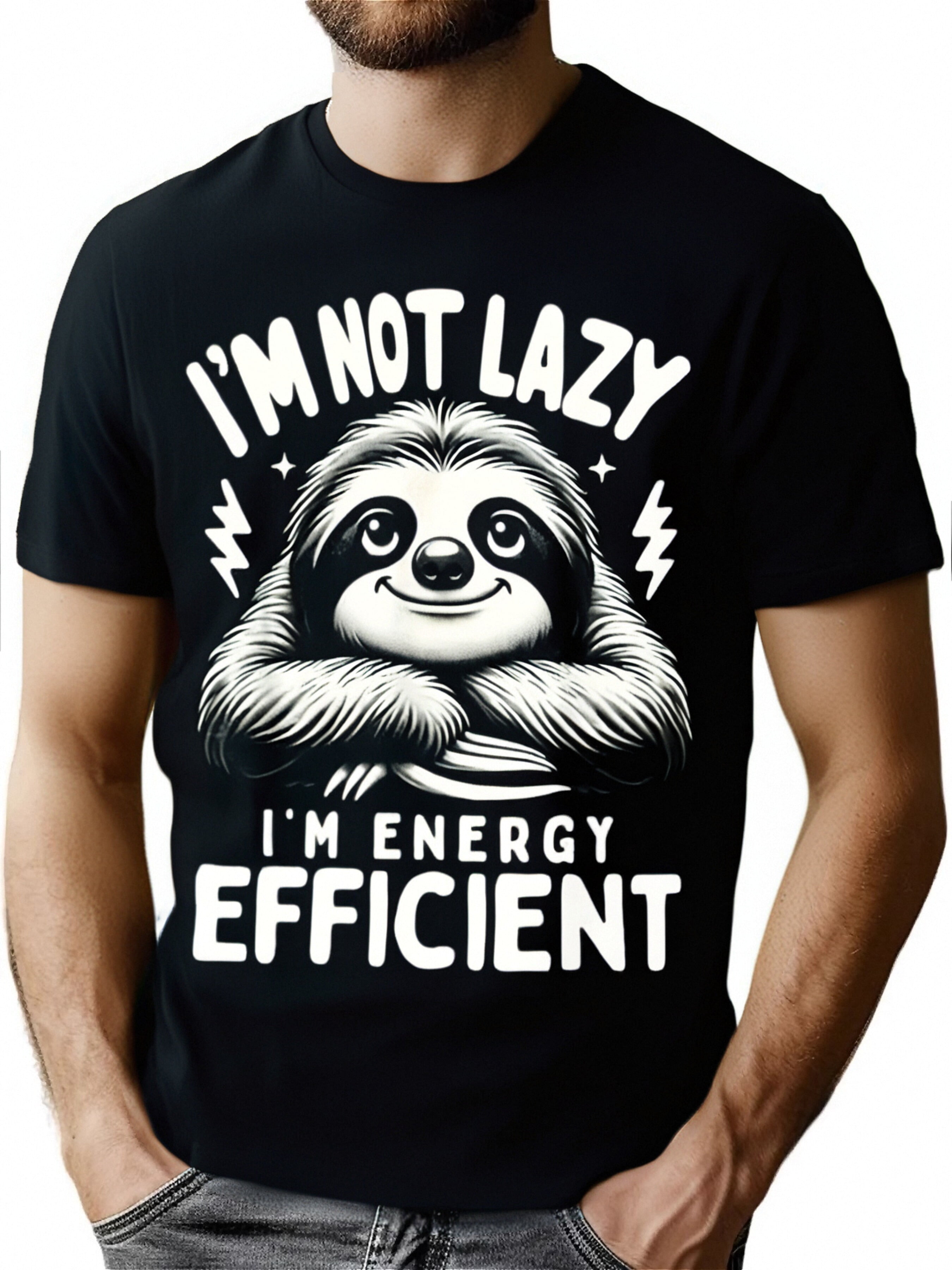 Cotton, Men's Creative Top, Casual Short Sleeve Crew Neck T-shirt, Men ...