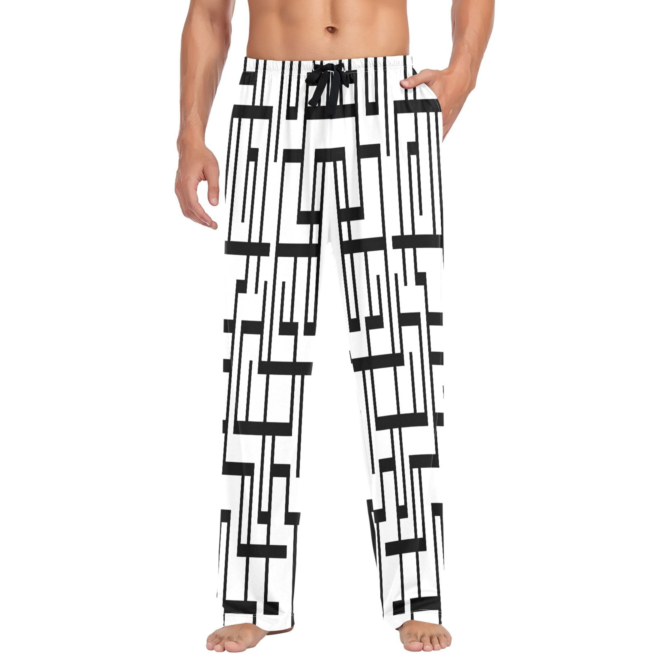 Cotton Mens PJ Pajama Pants Bottoms Waistband Sleepwear with Pockets ...