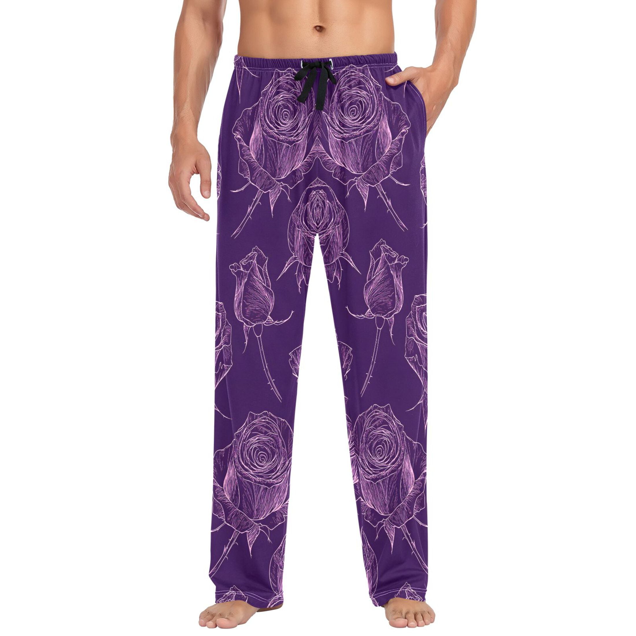 Cotton Mens PJ Pajama Pants Bottoms Waistband Sleepwear with Pockets ...