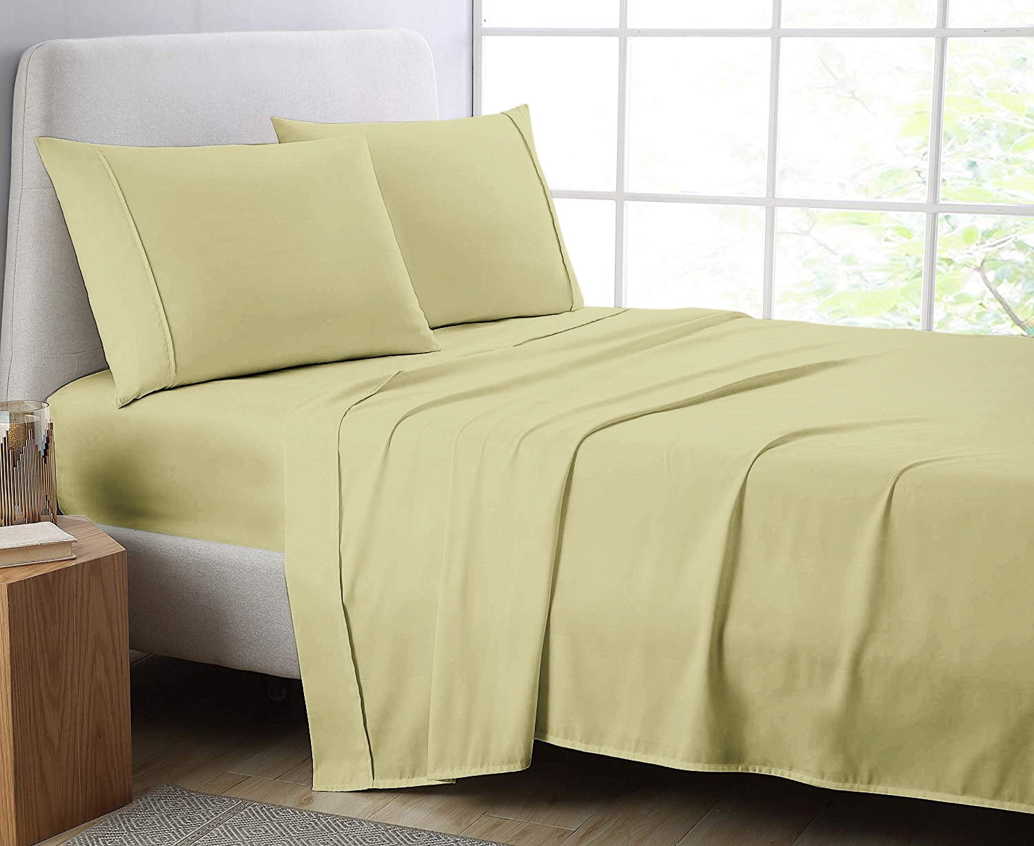 Cotton Metrics 24 Inch Full 4pc Sheet Set Cream 600TC 100% Organic ...