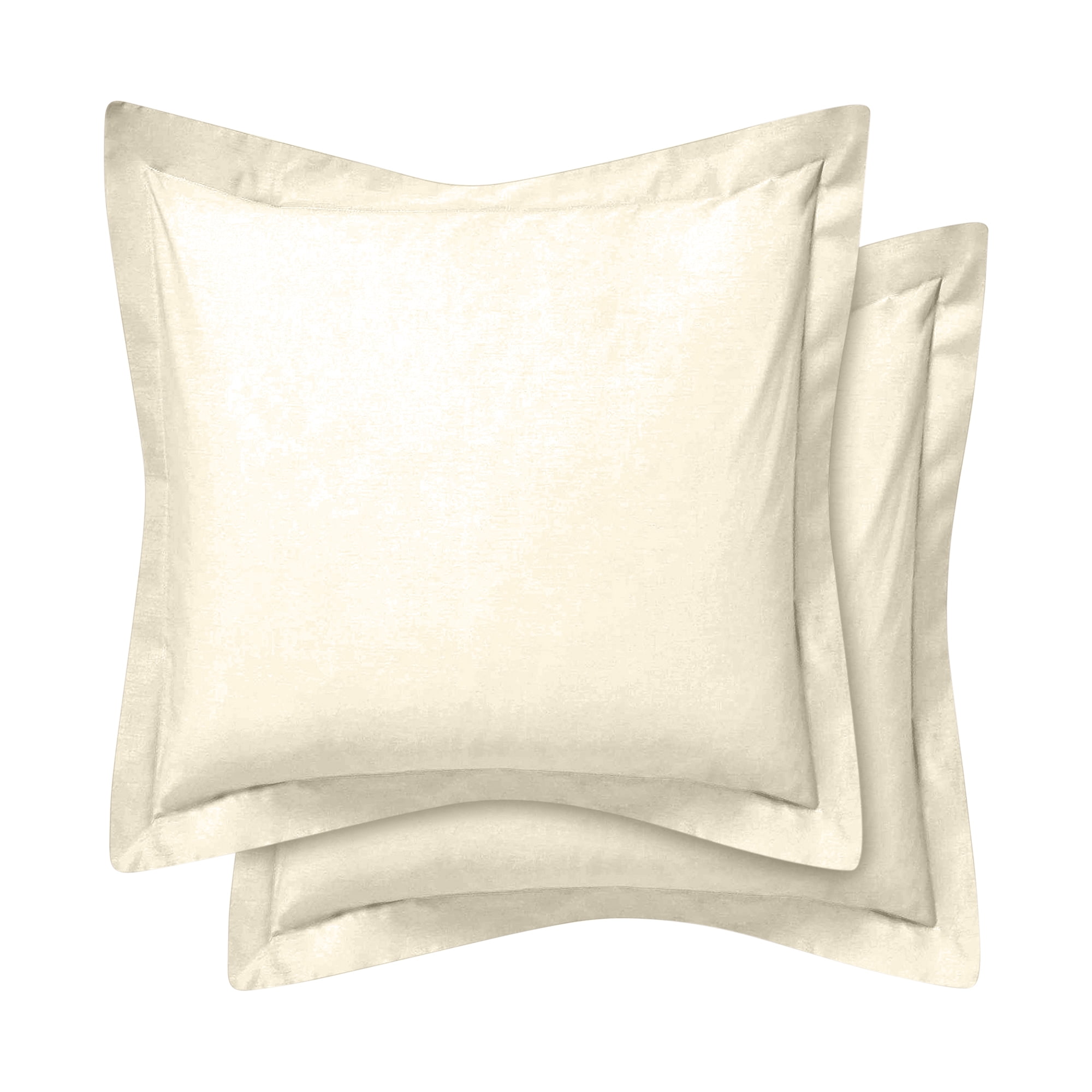 Cotton Metrics Heavy Quality European Square Pillow Shams Set of 2 Cream 800TC 100% Organic ...