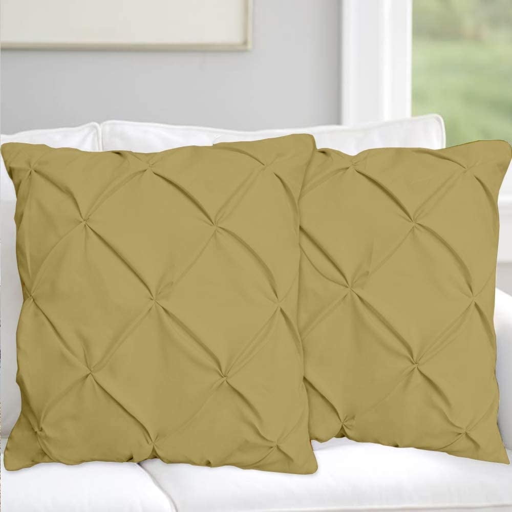 Cotton Metrics Heavy Quality Pinch Pleated European Square Pillow Shams ...