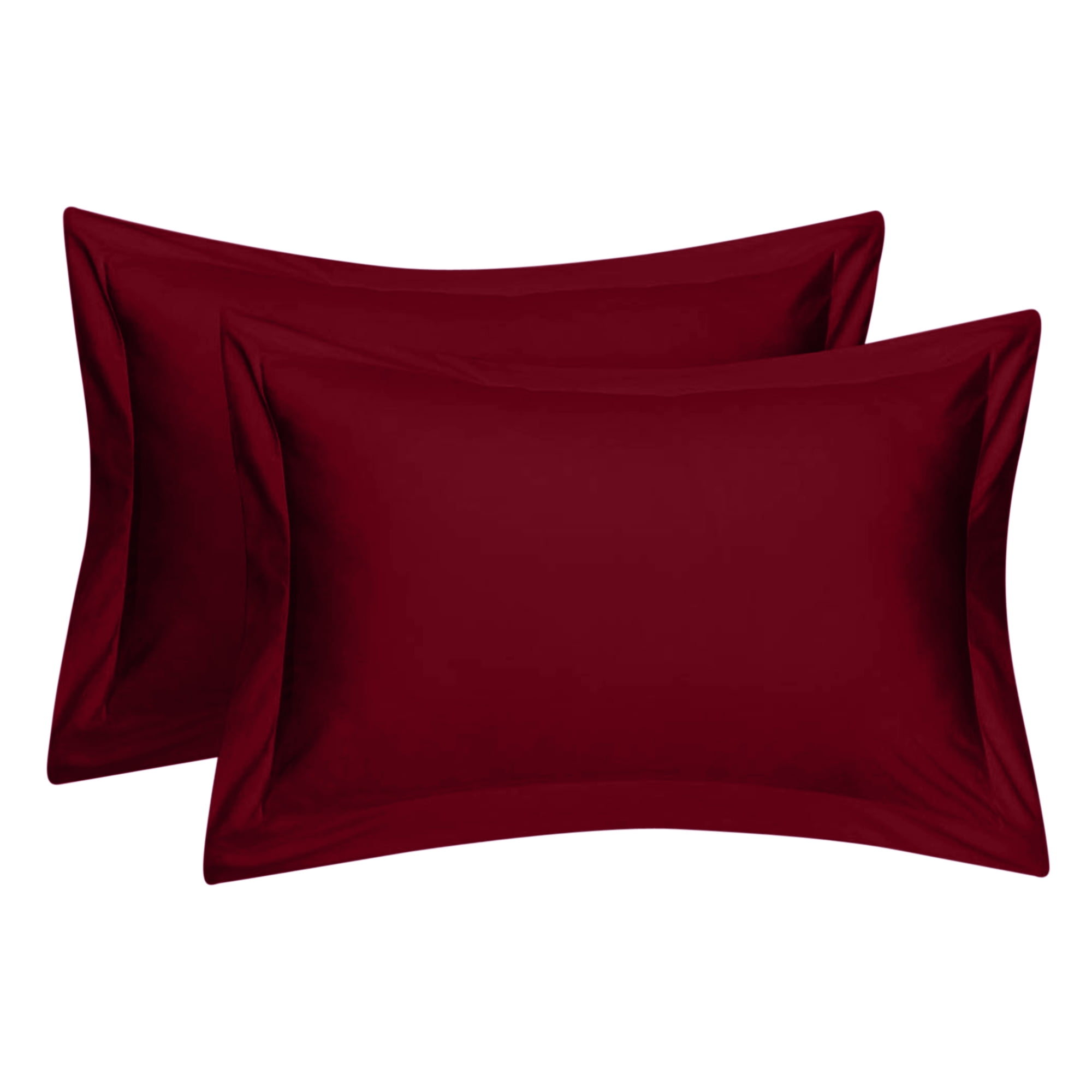 Cotton Metrics Heavy Quality Standard Pillow Shams Set of 2 Burgundy ...