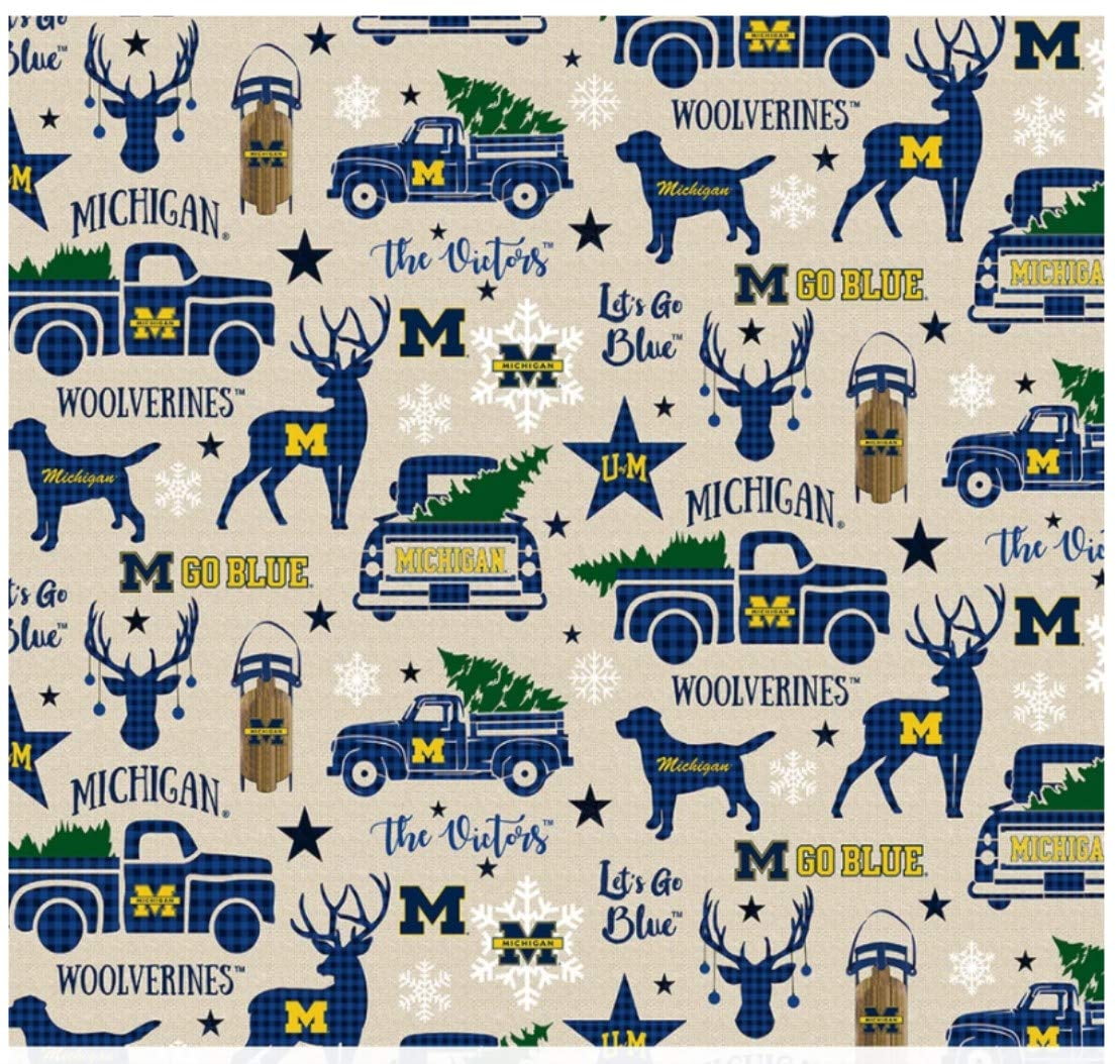 Cotton Michigan Wolverines University U of M NCAA Holiday Christmas ...