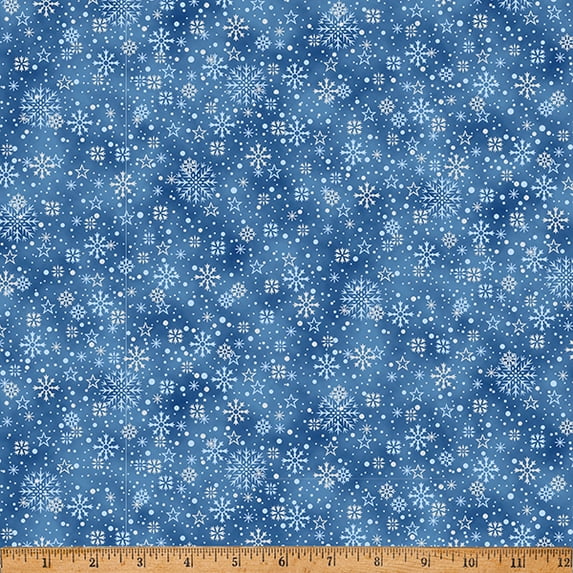 Cotton Midnight Perch Snowflakes Snow Winter Season Christmas Hoffman ...