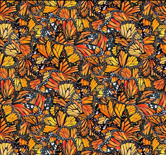 Cotton Monarch Dance Nature's Music Butterflies Packed All Over ...