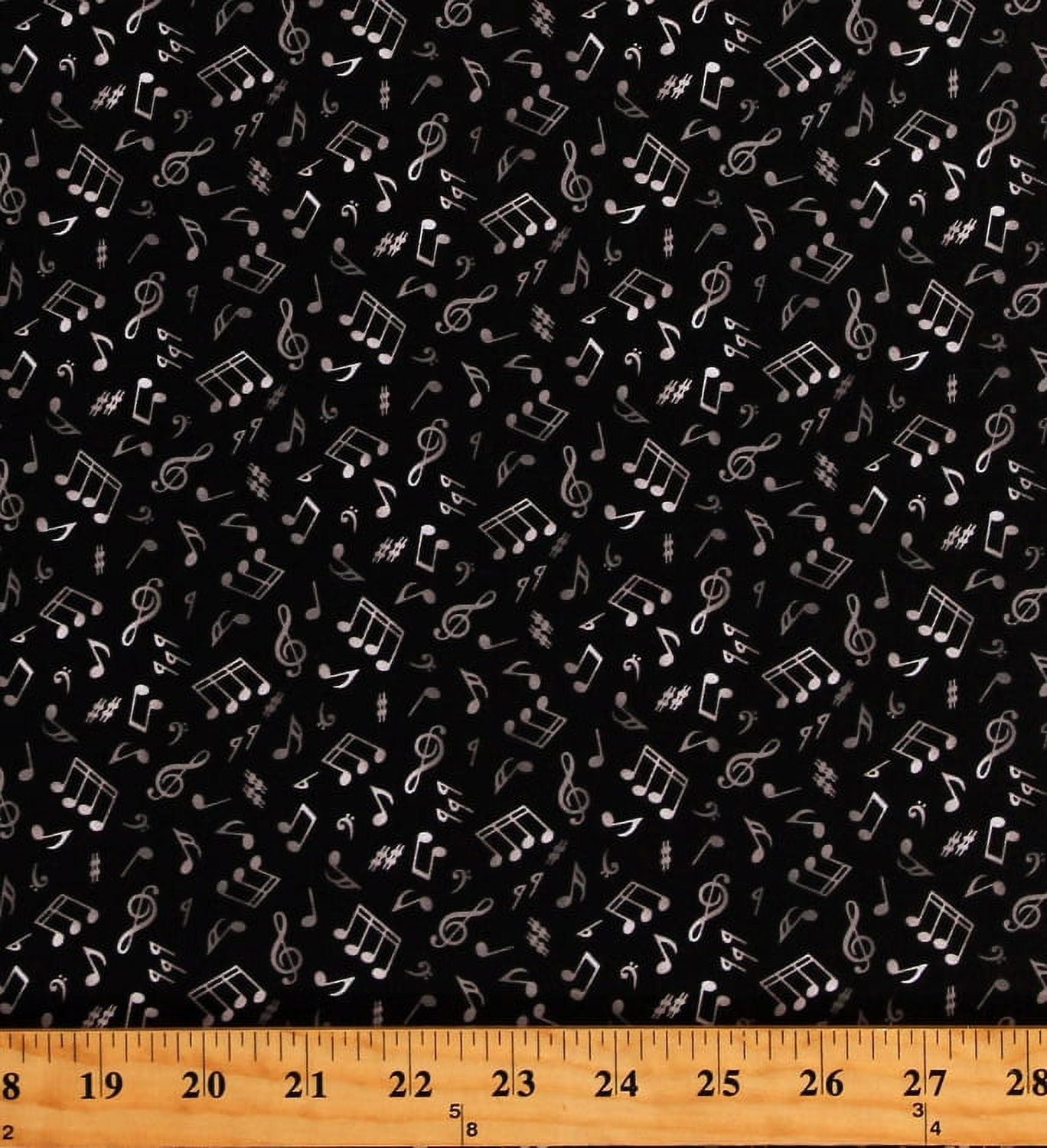 Cotton Music Notes Musical Symbols Bass Treble Clefs Sharps Flats Signs ...