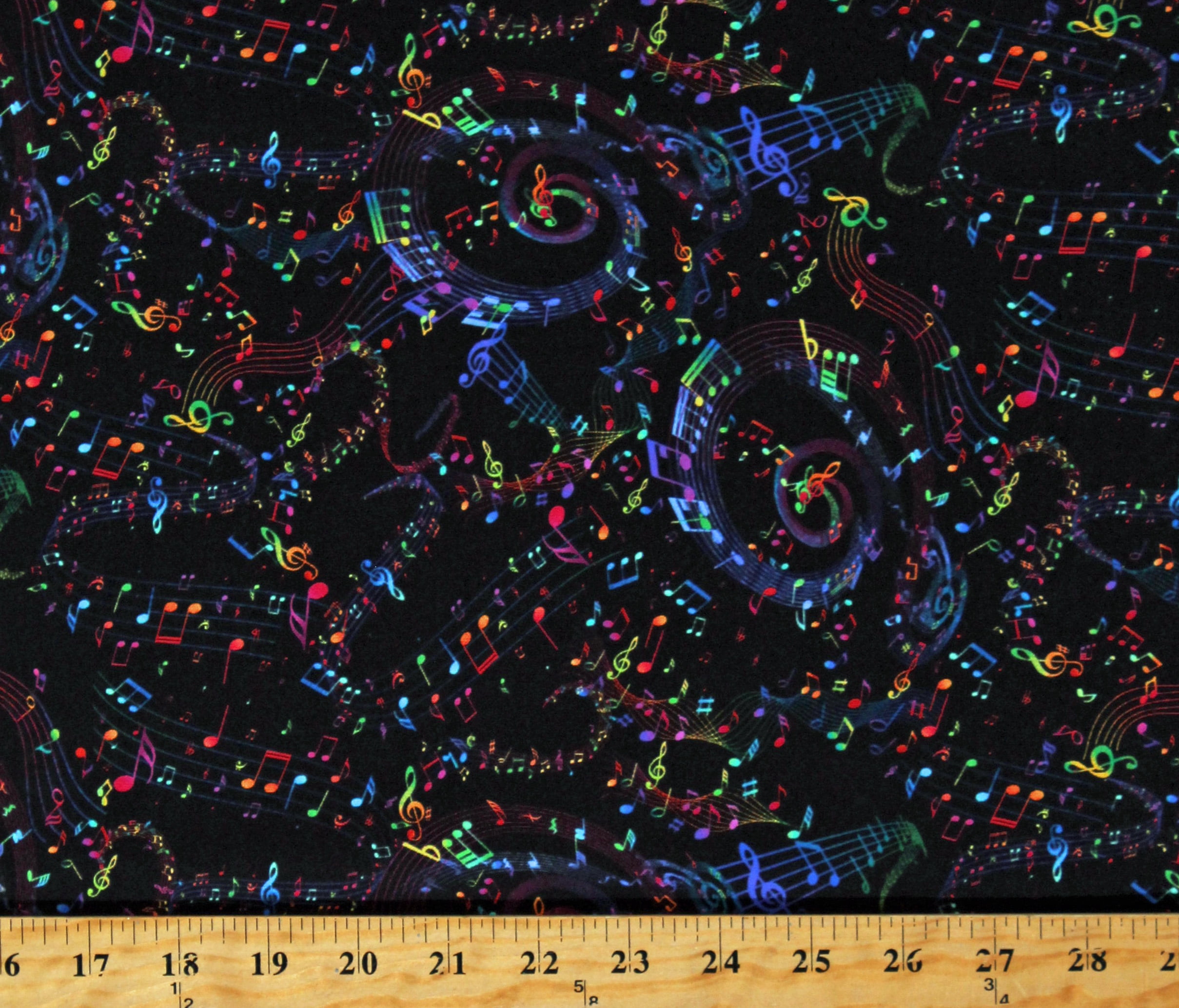 Cotton Music Notes Twisted Spiral Staffs Clefs Musicians Piano Band ...