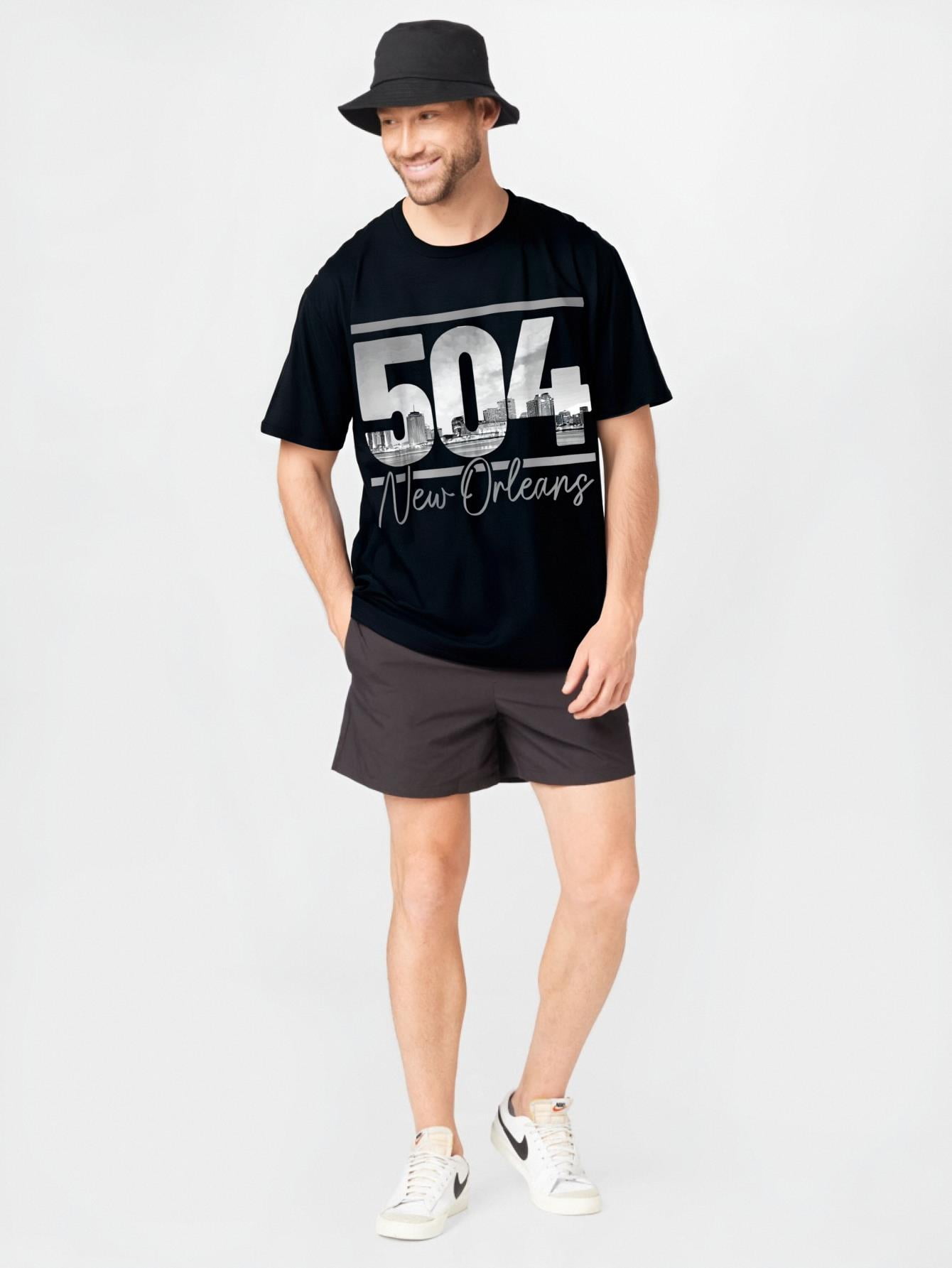 Cotton New Orleans 504 Area Code Skyline Louisiana Vintage T-Shirt Soft ...