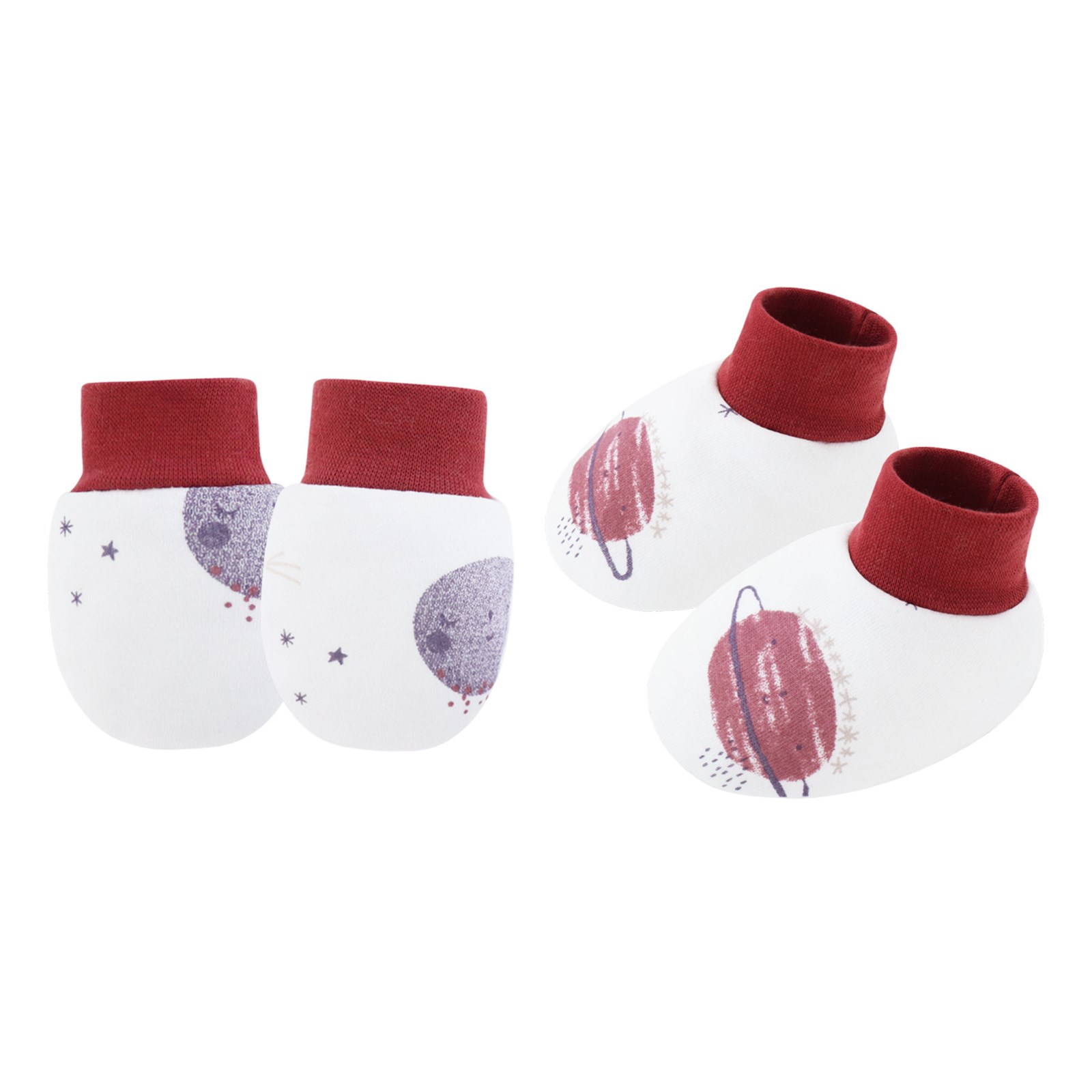 Cotton Newborns Gloves and Socks Set for Neutral Gender Protecting ...