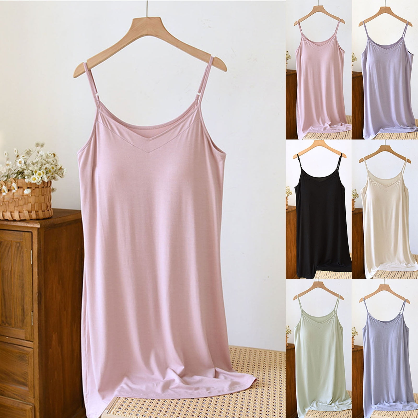 Cotton Nightgown V Neck Sleep Shirts Fashion Women Solid Color V Neck ...