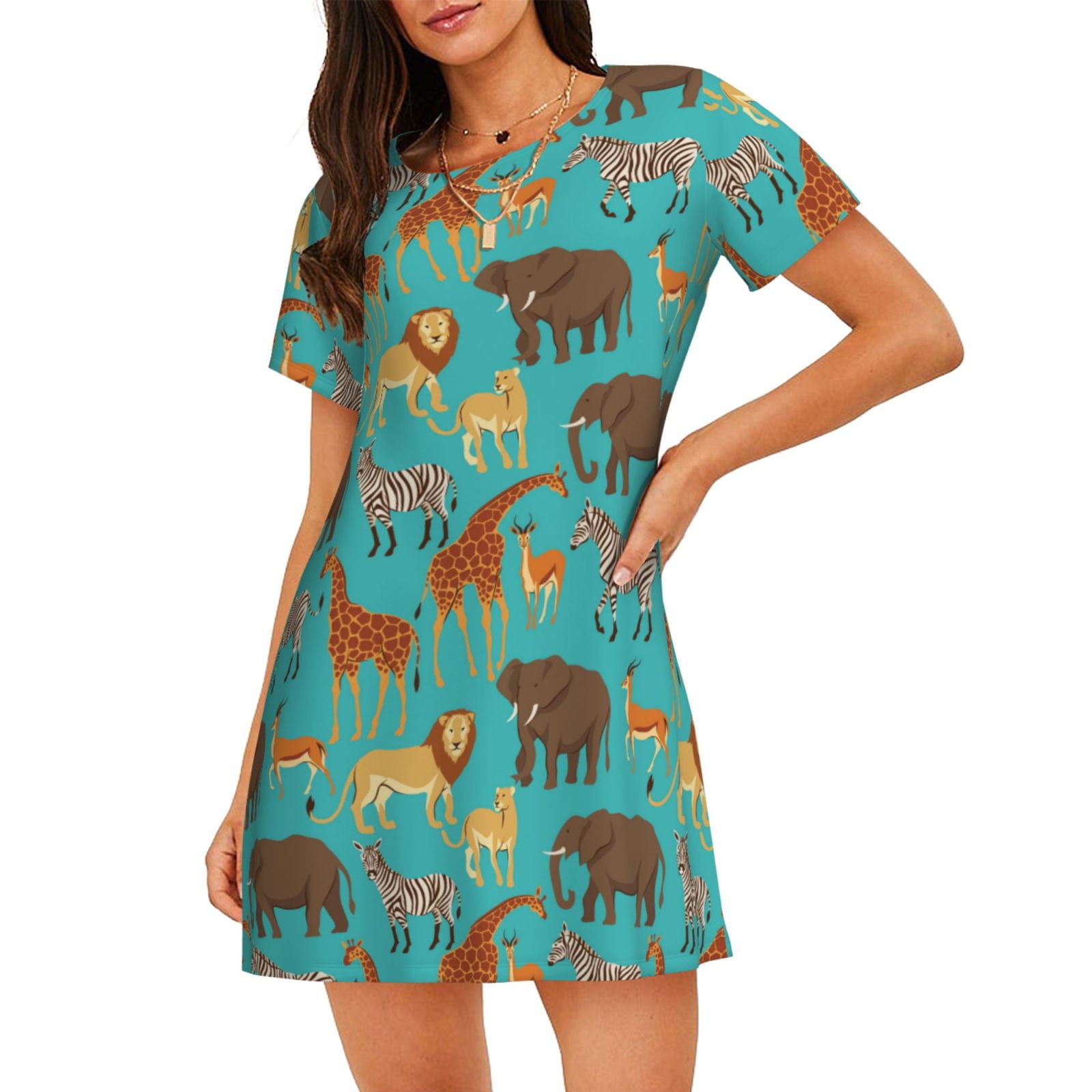 Cotton Nightgowns for Women - Cute Animals Sleep Shirts for Women's ...