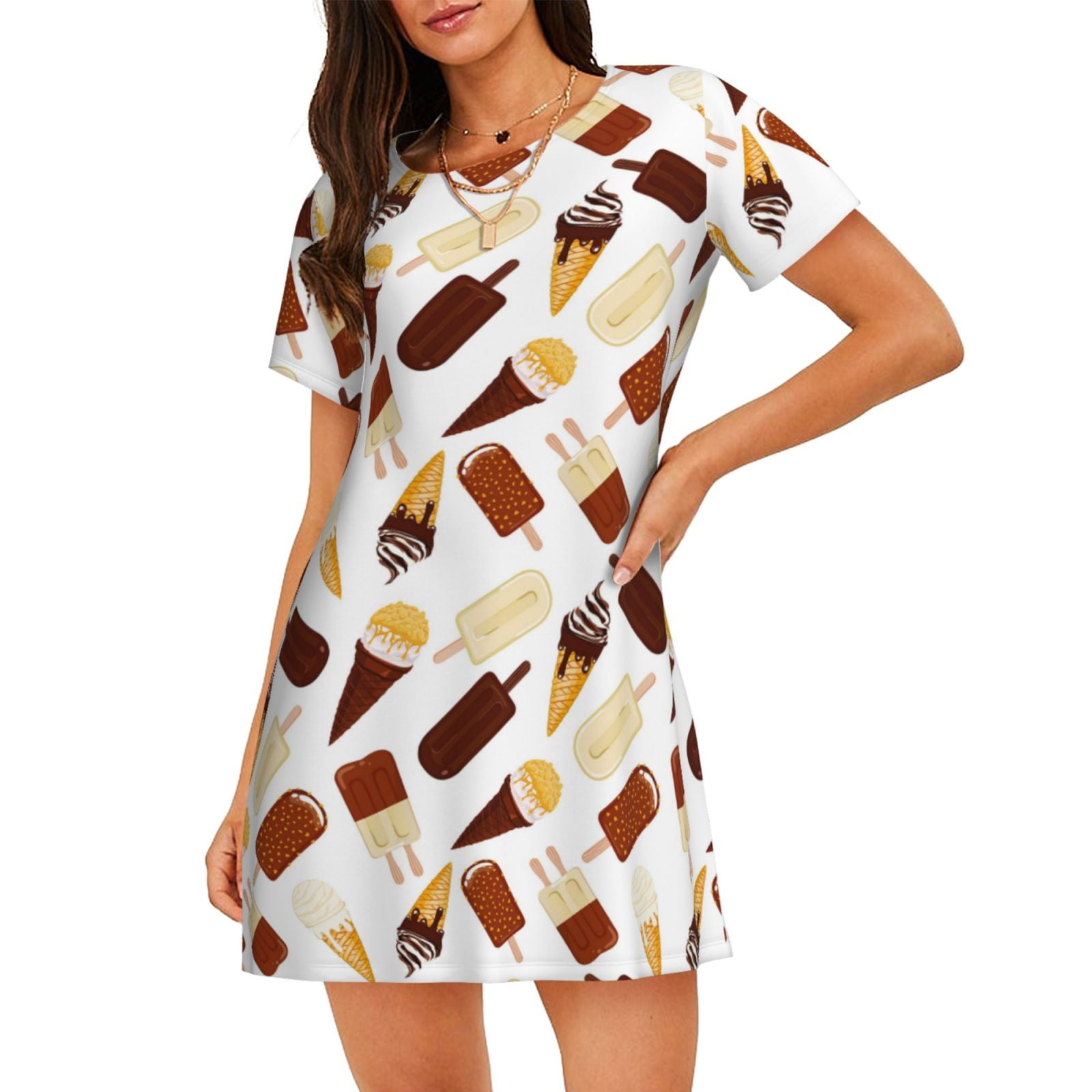 Cotton Nightgowns for Women - Ice Cream Popsicle Sleep Shirts for Women ...