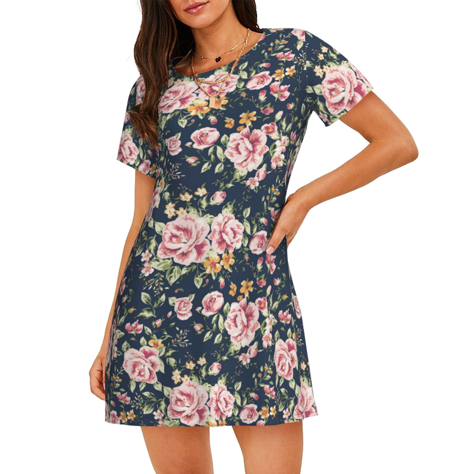 Cotton Nightgowns for Women - Vintage Floral(A) Sleep Shirts for Women ...
