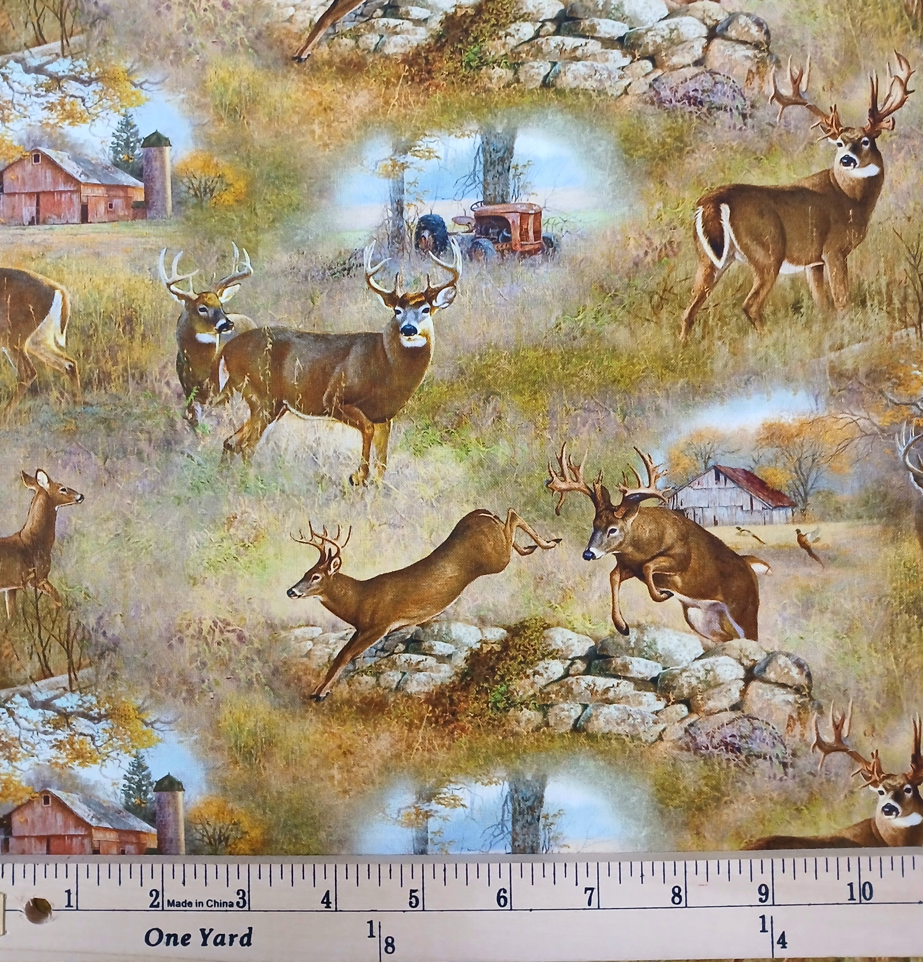 Cotton No Boundaries Whitetail Deer Scenic Bucks Wildlife Woodland ...