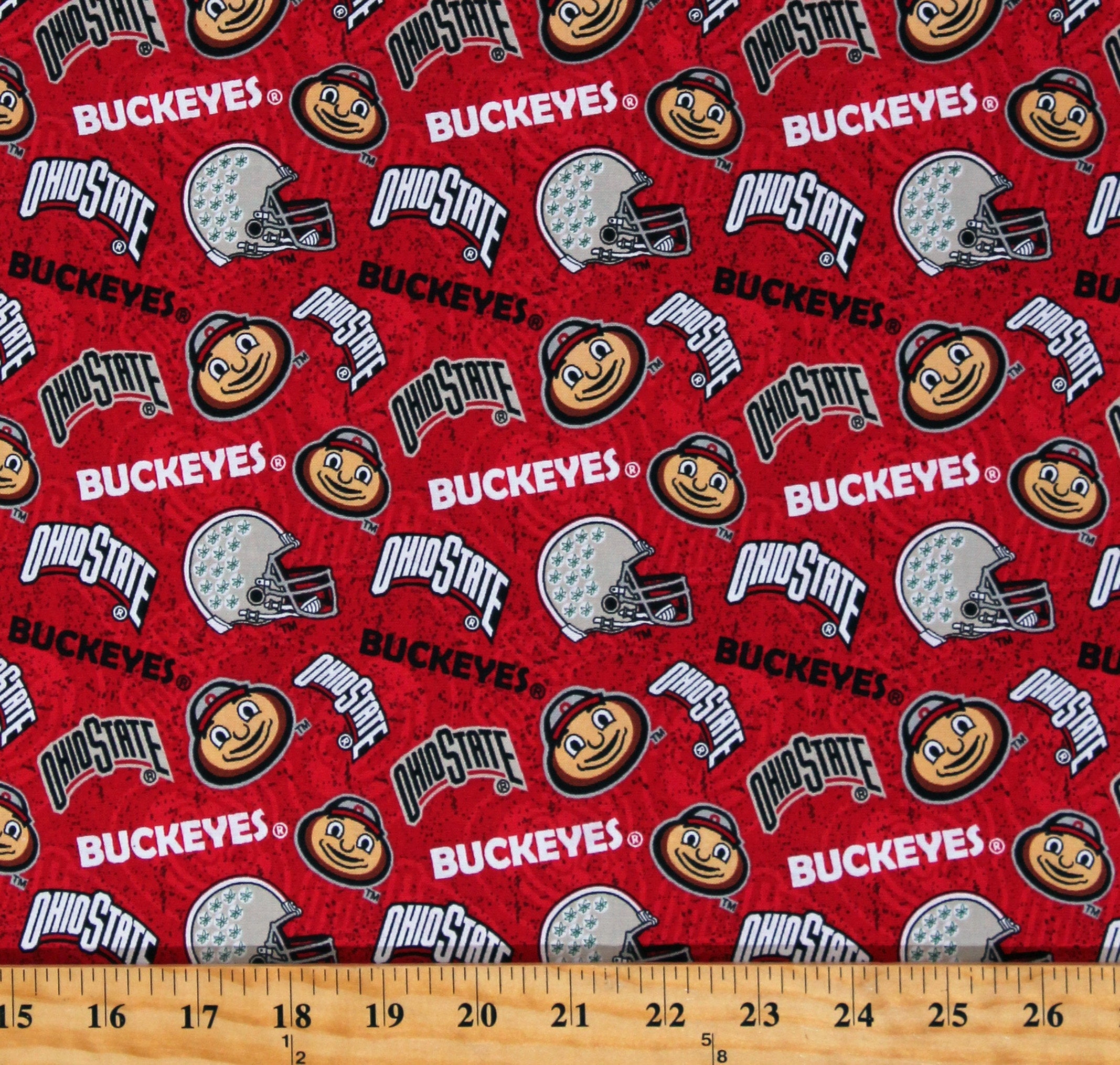 Cotton Ohio State University OSU Buckeyes Brutus Football Helmets Logos ...