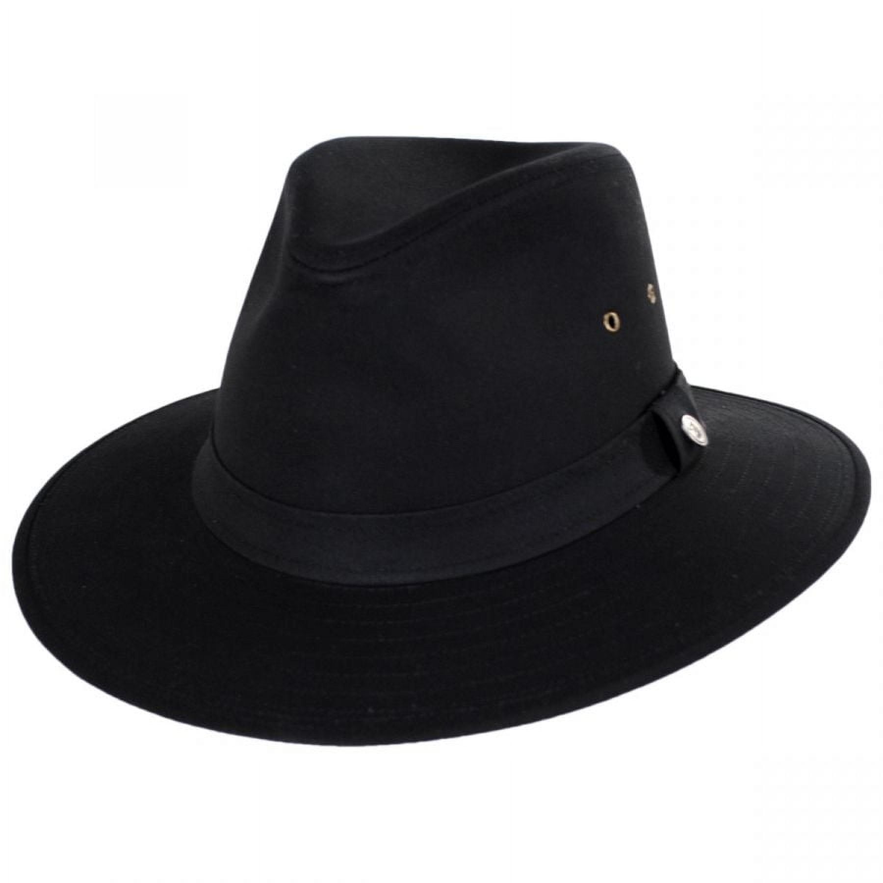Cotton Oilcloth Safari Fedora Hat - Black - L - Black - Walmart.com