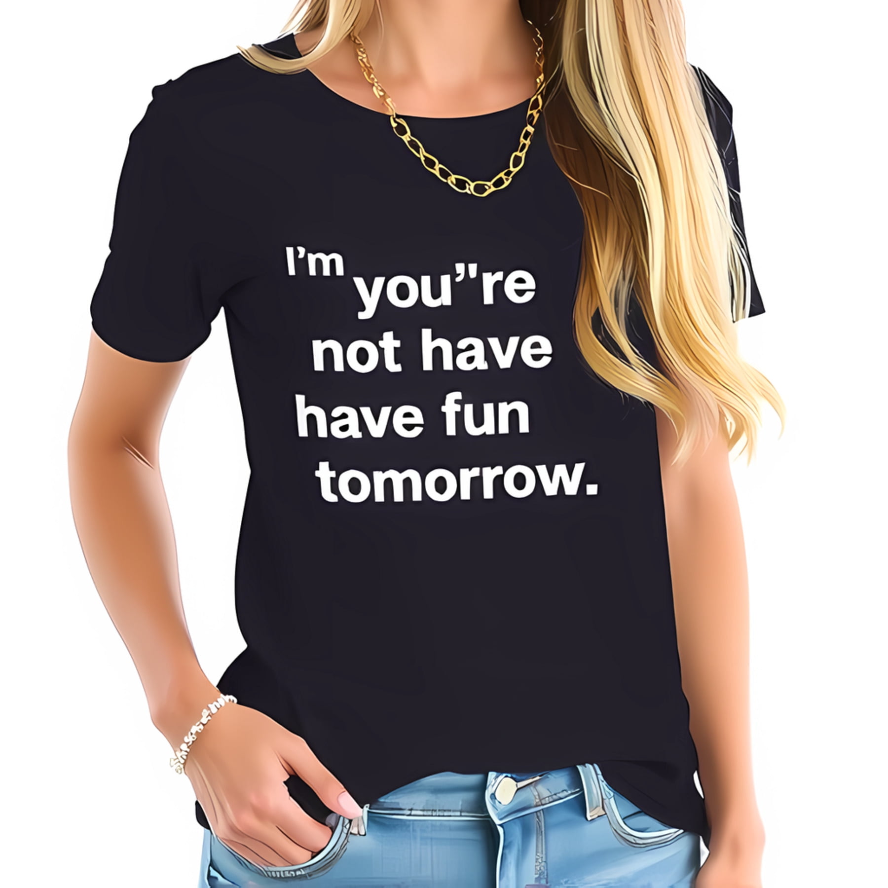 Cotton Oversized Short Sleeve T-Shirt with Bold White Text: " I'm You ...