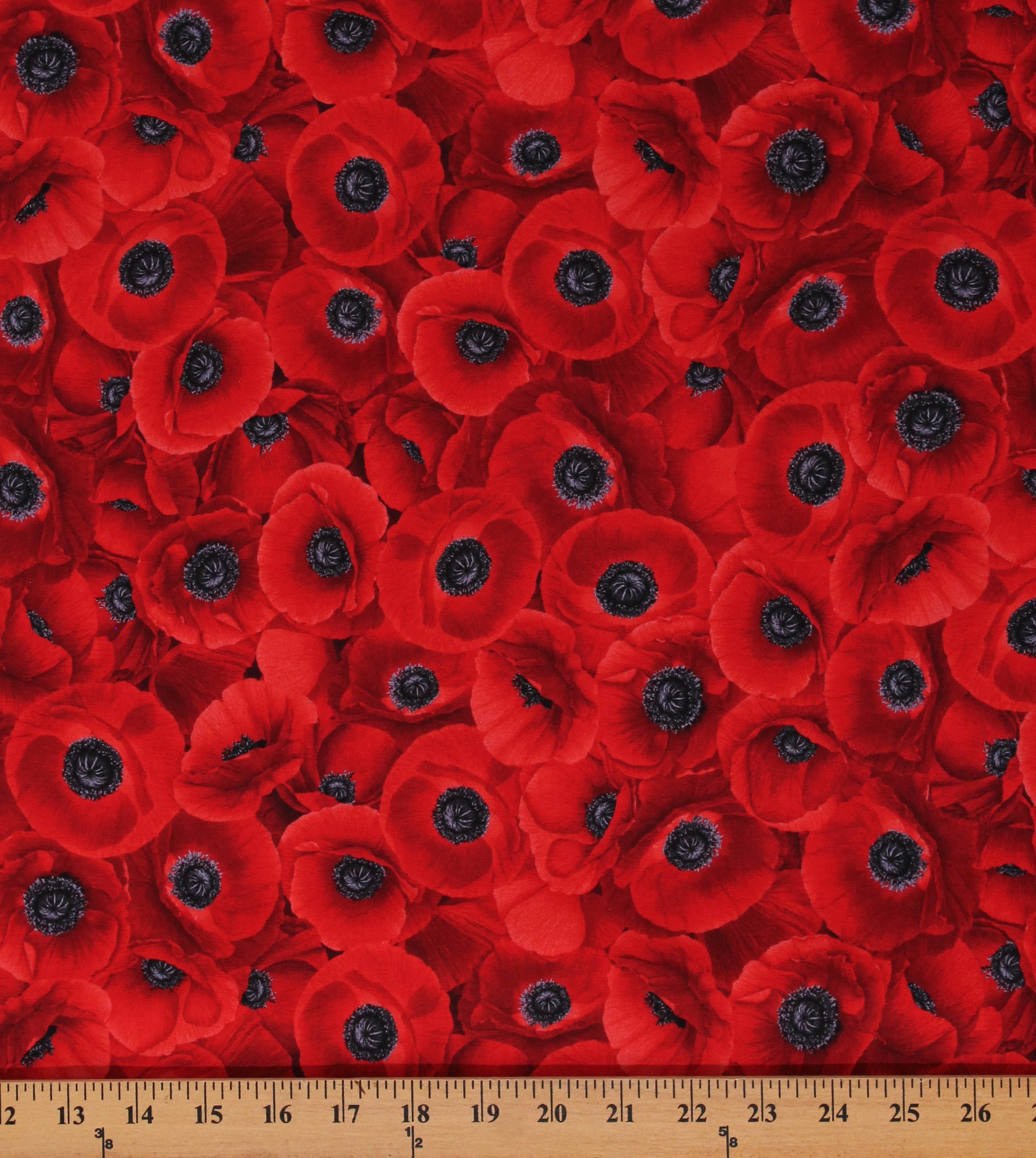 Cotton Packed Red Poppies Flowers Floral Garden Springtime Cotton ...