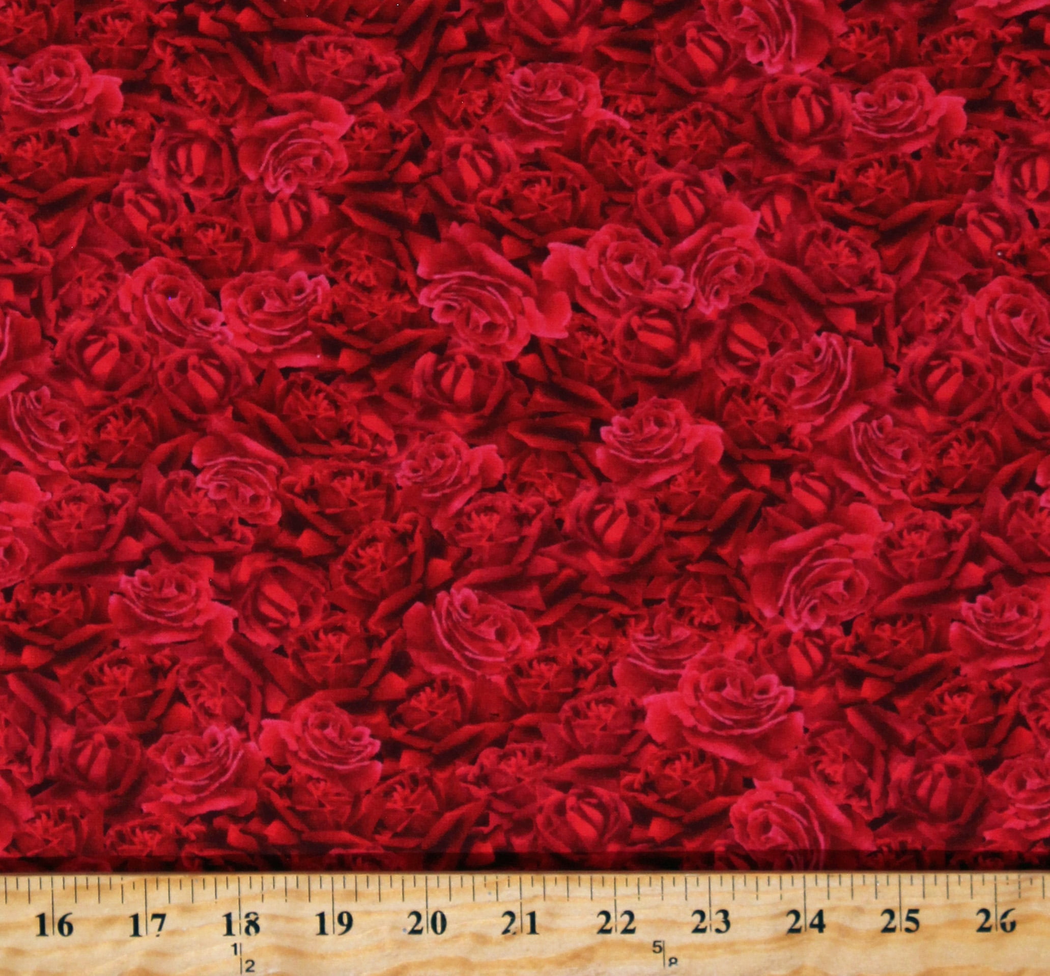 Cotton Packed Roses Red Flowers Floral Vintage Rose Valentine's Day ...