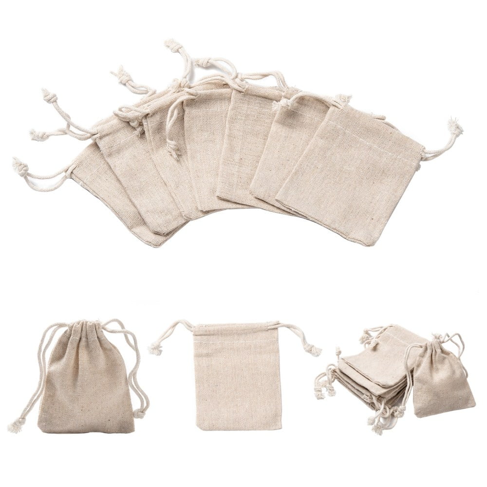 Cotton Packing Pouches Drawstring Bags Gift Sachet Bags Muslin Bag ...