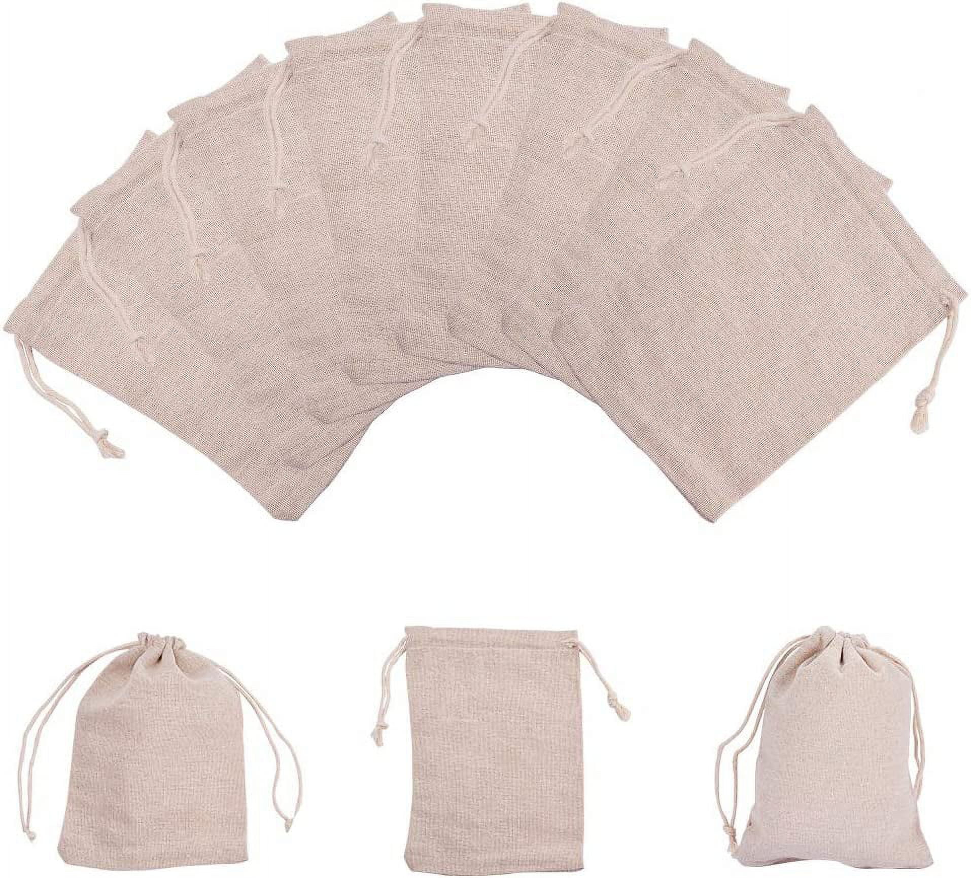 Cotton Packing Pouches Drawstring Bags Rectangle Antique White 17x12cm ...