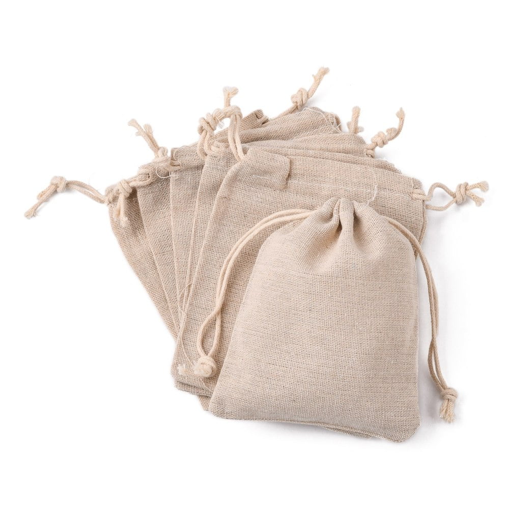 Cotton Packing Pouches Drawstring Bags Wheat 14x11cm DIY - Walmart.com