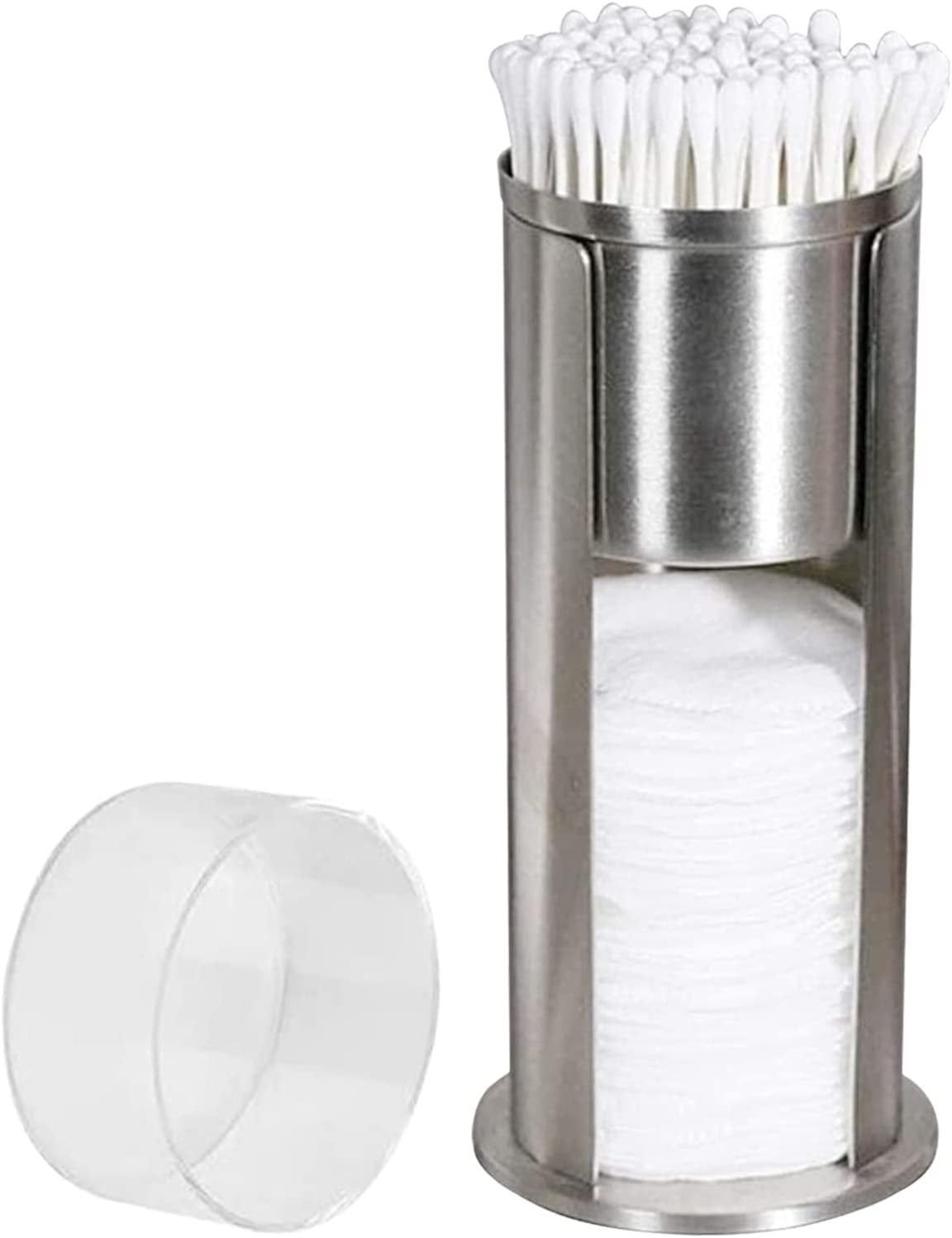 Cotton Pads And Cotton Swab Holder, 2-In-1 Cotton Swab Holder Stainless ...