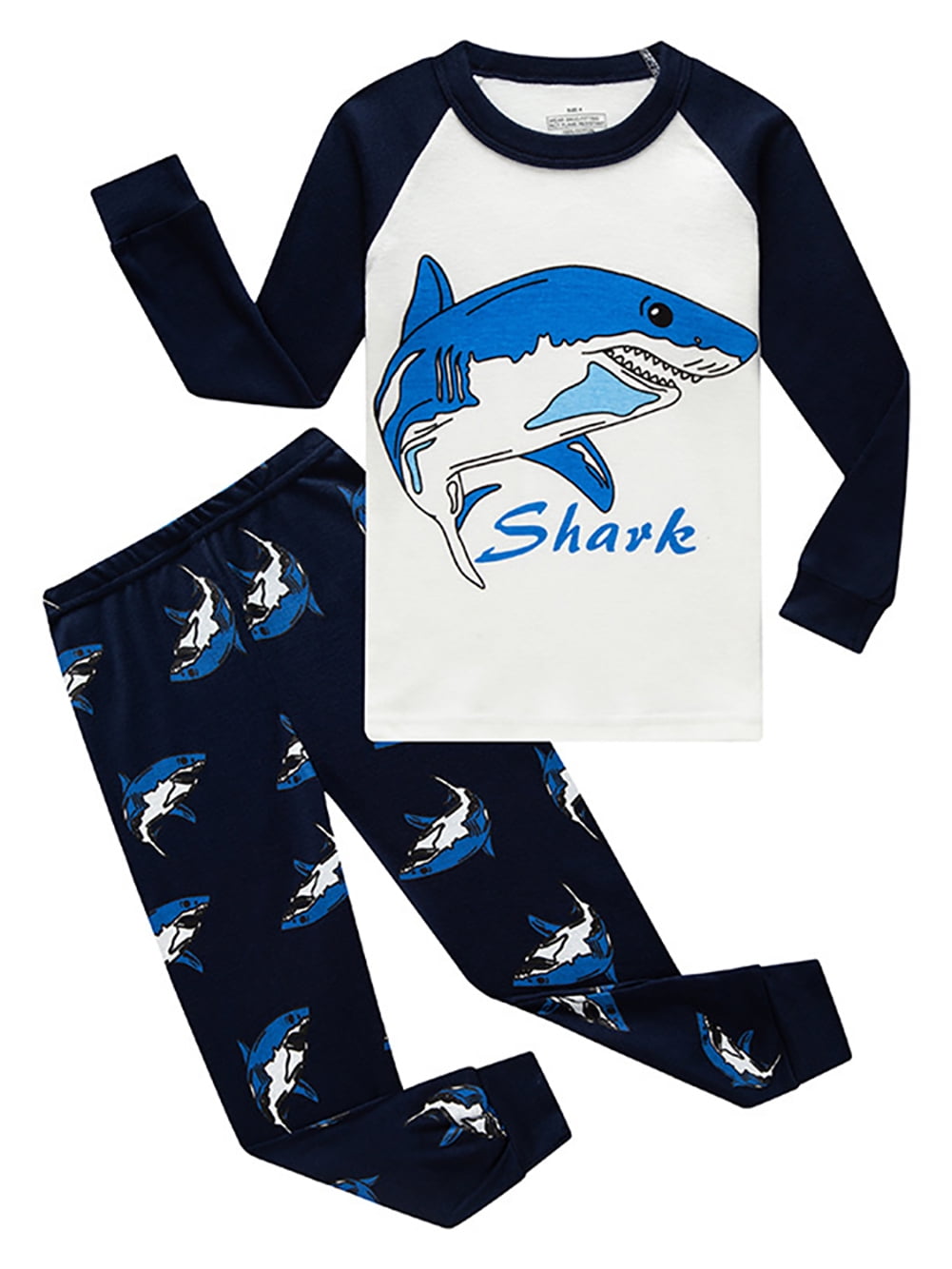 Walmart Kids 3-12T Boys Cartoon Pajamas Set, 100% Cotton 2 Pieces Tops ...