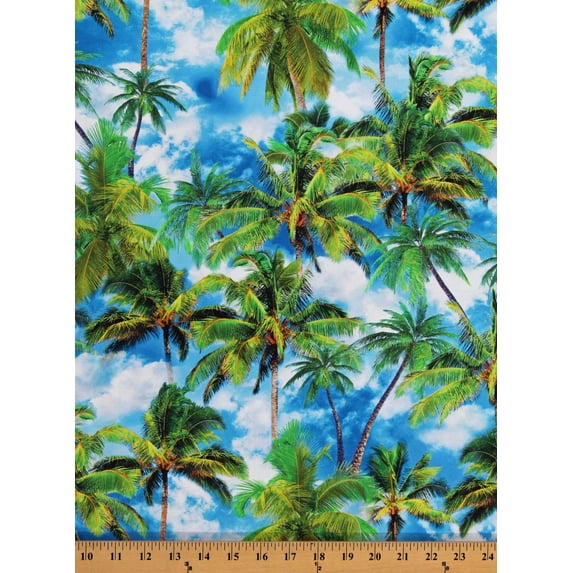 Cotton Palm Tree Paradise Tropical Escape Palm Trees Summer Vacation ...